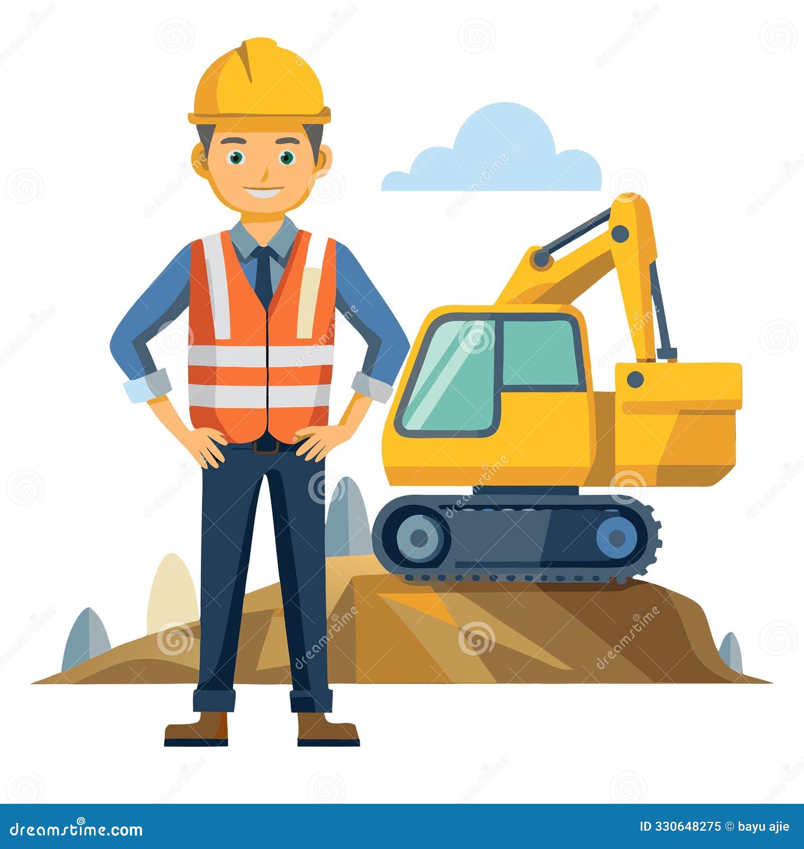 Excavator On A White Uniform Background. Backhoe Loader. 3d ... Excavator On A White Uniform Background. Backhoe Loader. 3d ...