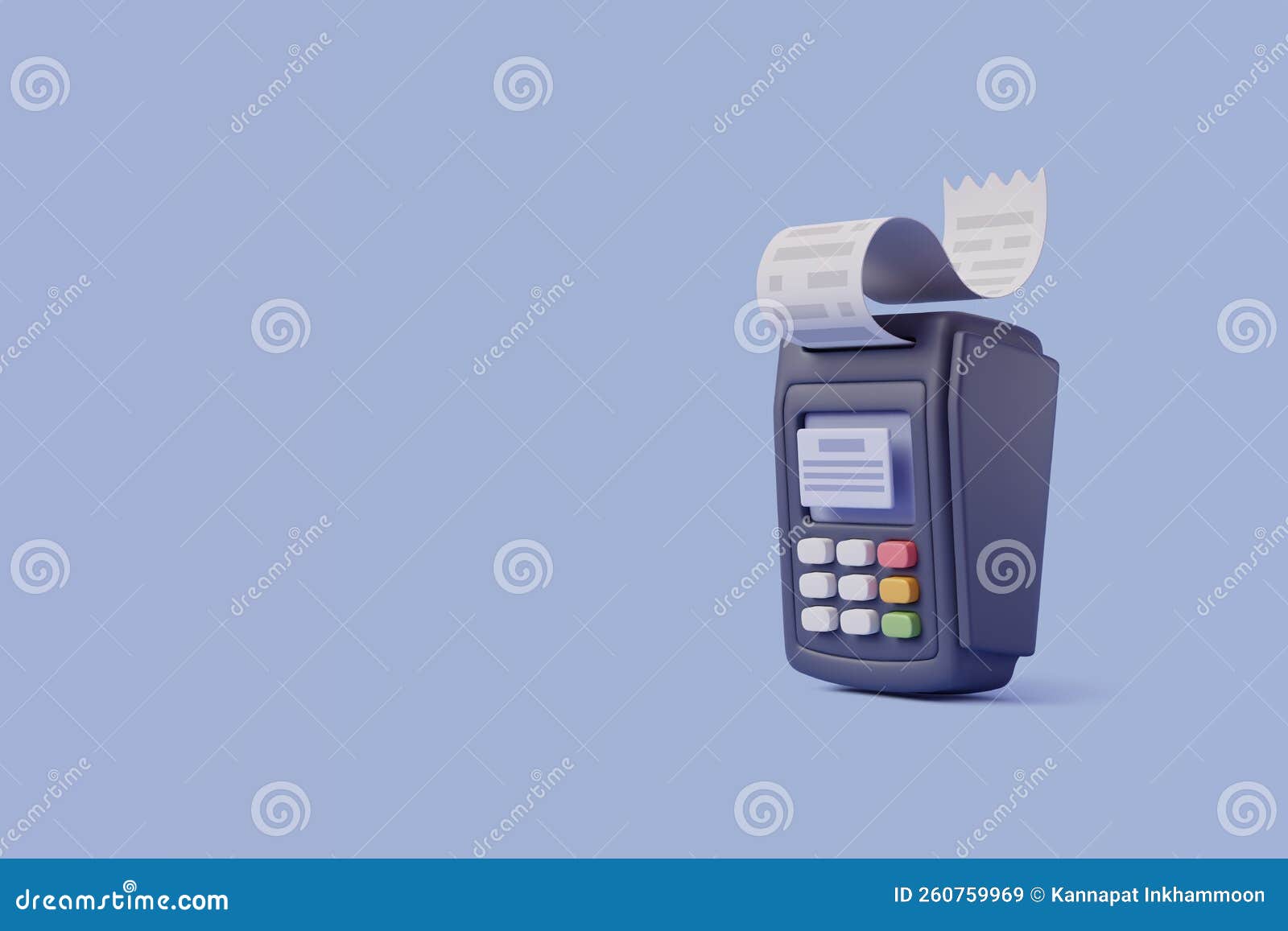 Vector Illustration of Contactless POS Terminal Bank Payment with Bill ...