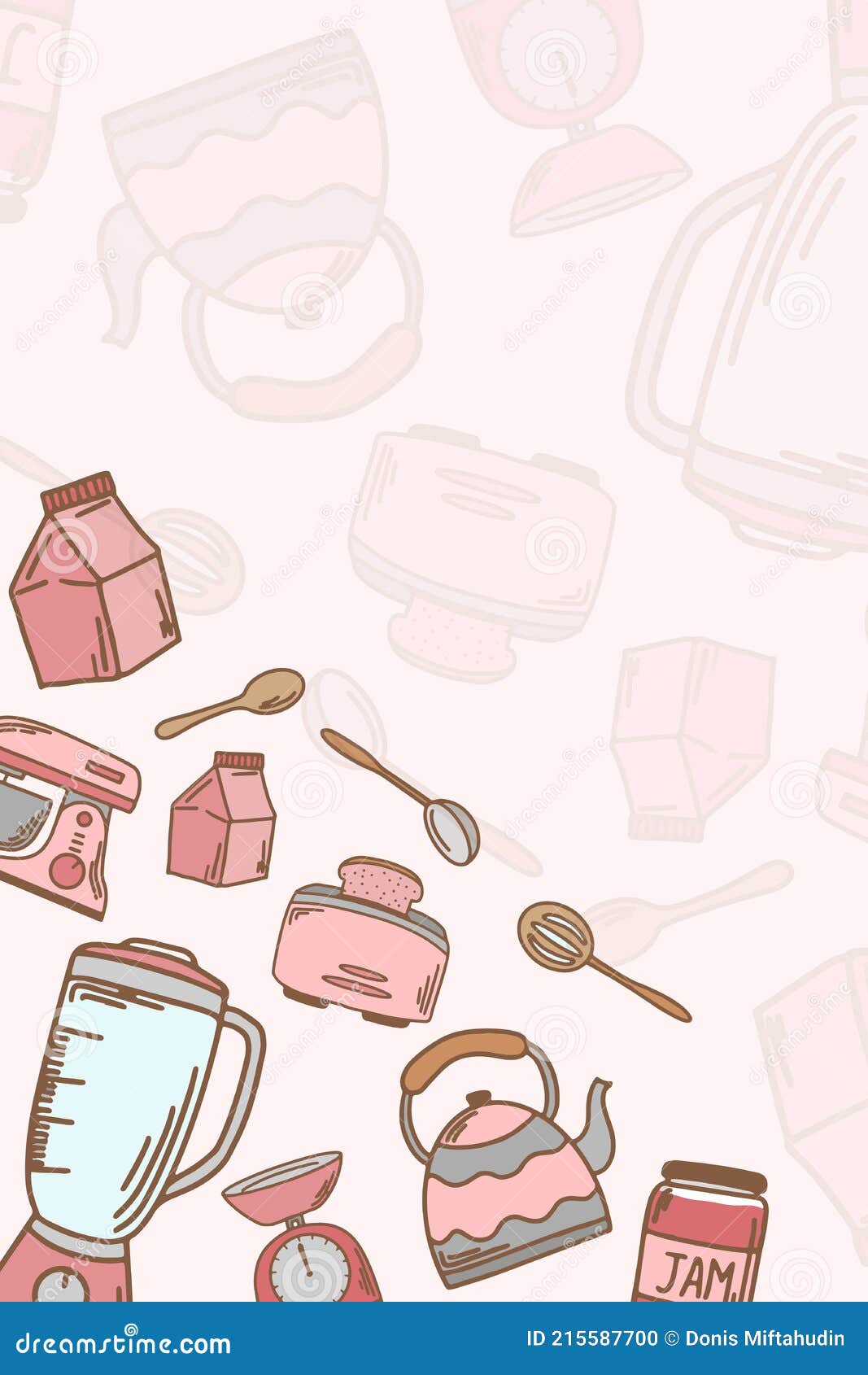 Kitchen Stuff Background Vector Stock Vector - Illustration of design ...