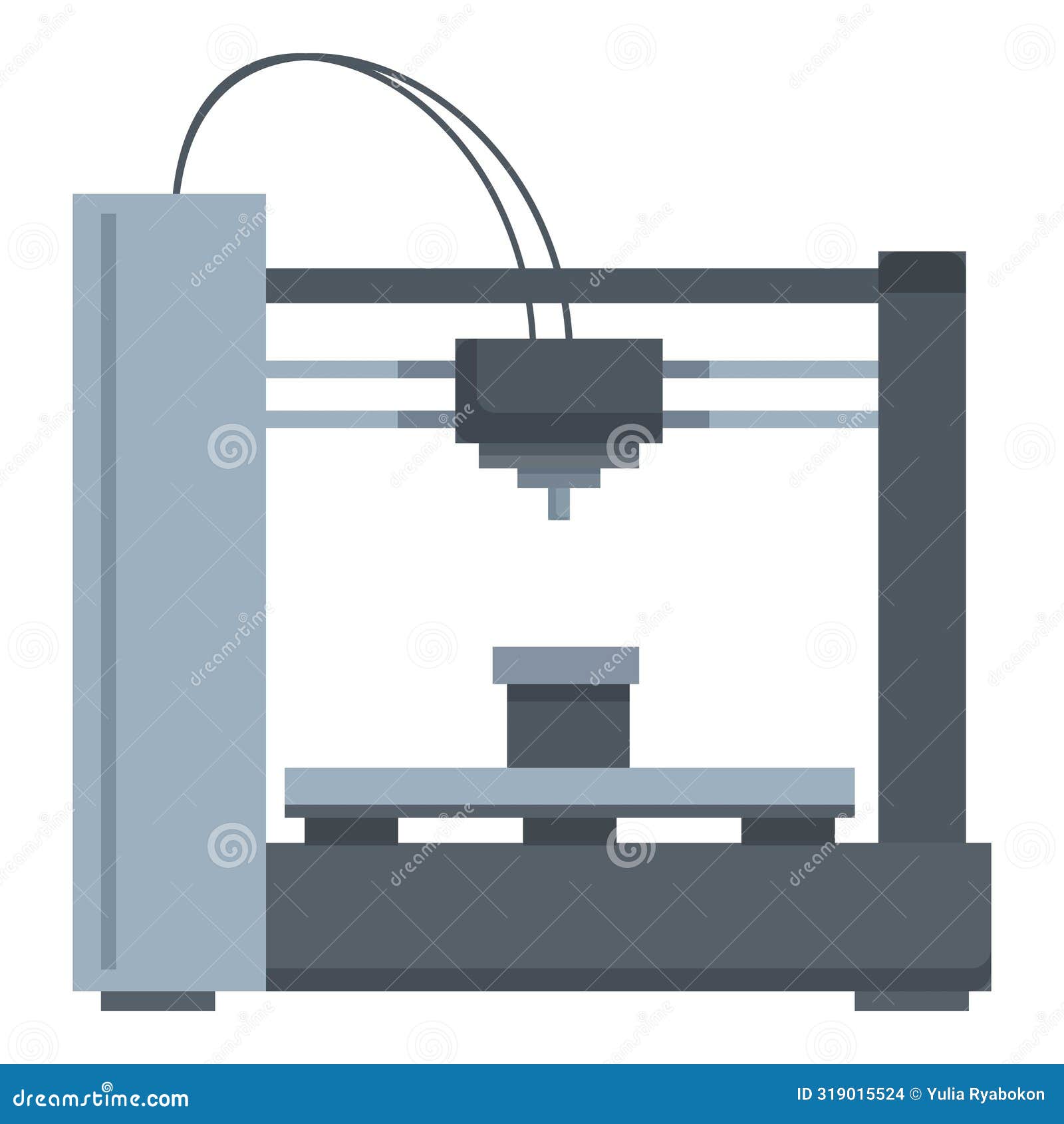 Vector Illustration of a Contemporary 3d Printer Design in a Flat ...