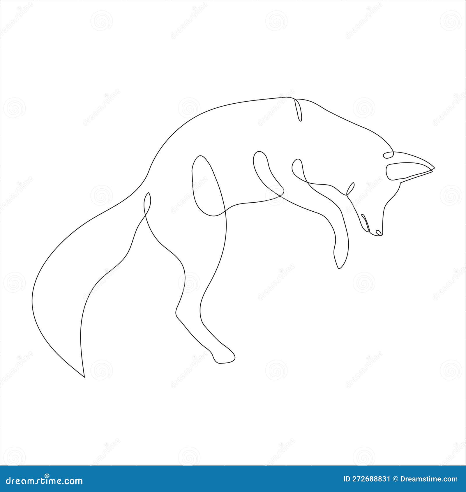 Fox in Line Art and Abstract Icon Stock Vector - Illustration of ...