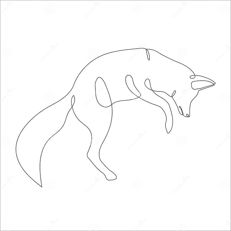Fox in Line Art and Abstract Icon Stock Vector - Illustration of ...