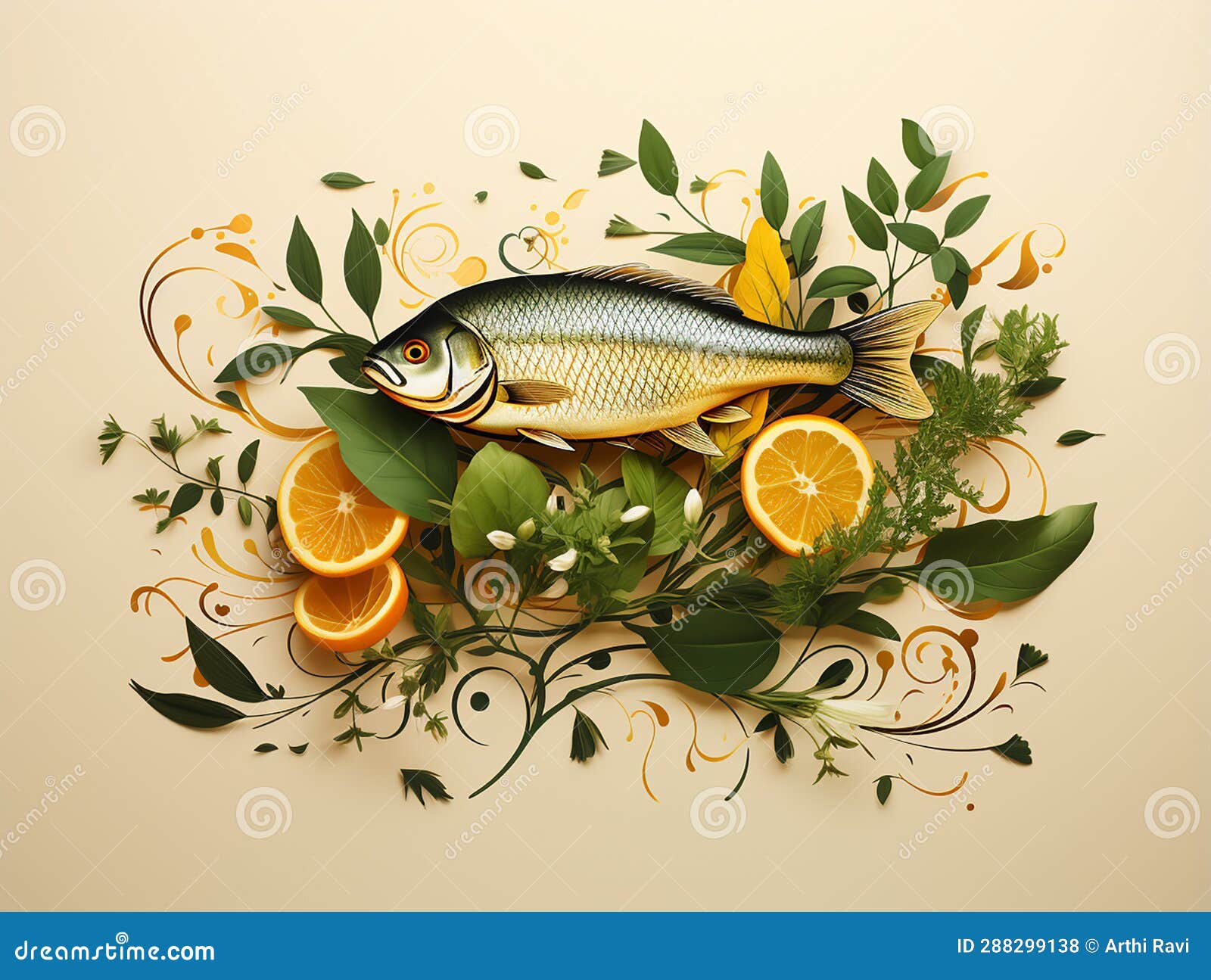 Vector Illustration of a Cooked Fish Stock Illustration - Illustration ...