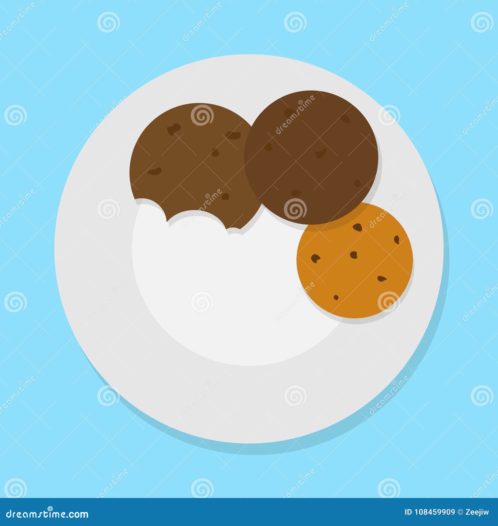 Vector Illustration Cookies on Plate Stock Vector - Illustration of ...