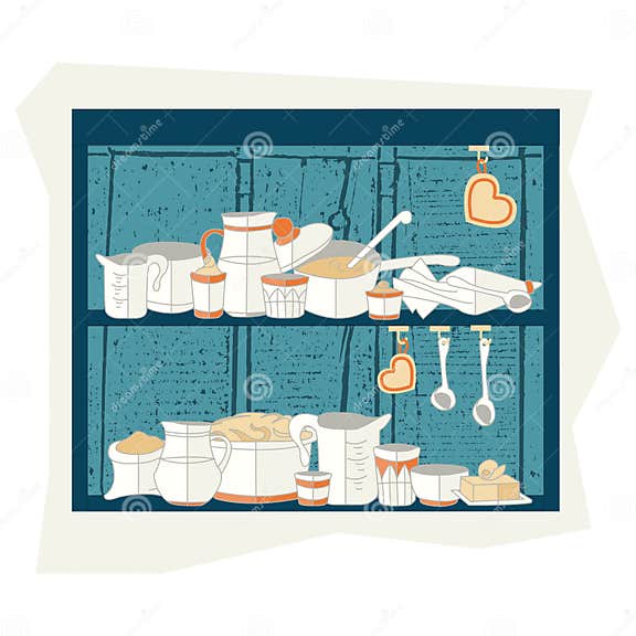 Vector Illustration of Cooking Set Stock Vector - Illustration of chalk ...