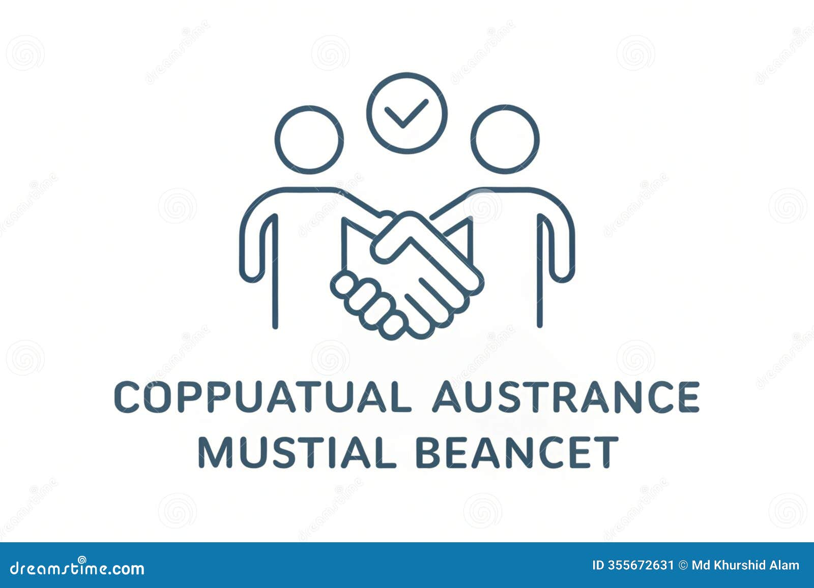 Vector Illustration of Cooperation and Mutual Assistance Handshake Icon ...