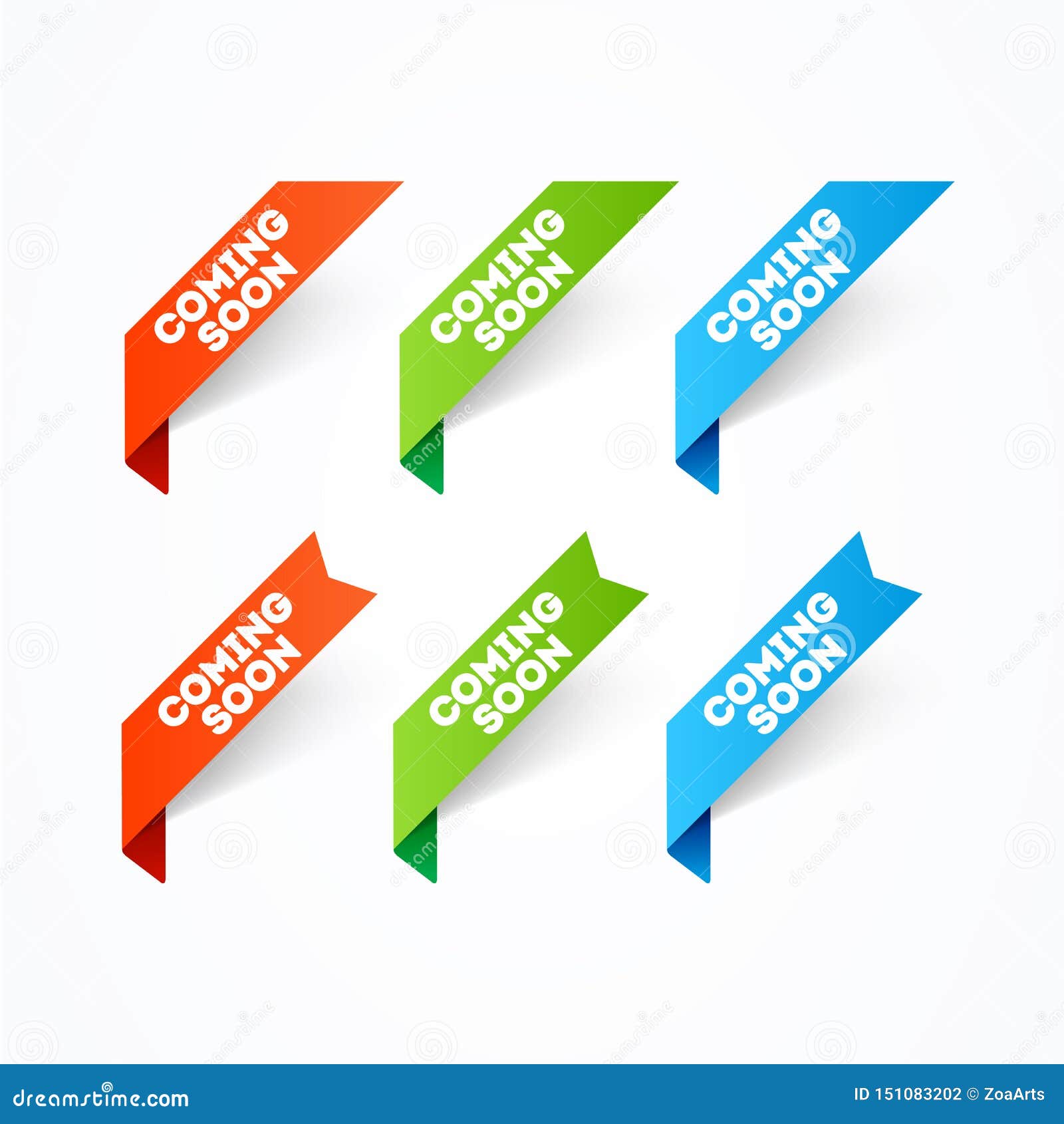 Vector Illustration Corner Banner Set Coming Soon Stock Vector ...