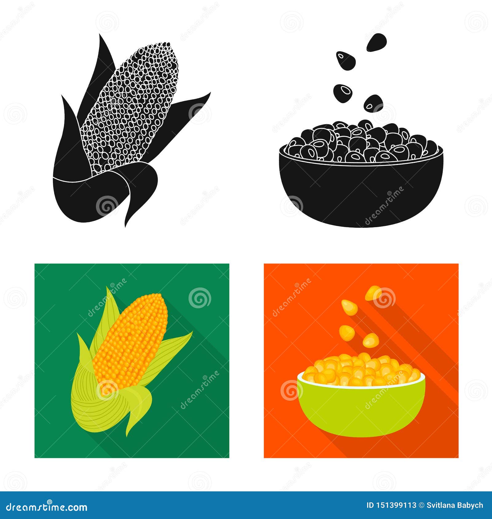 Vector Design of Cornfield and Vegetable Icon. Collection of Cornfield ...