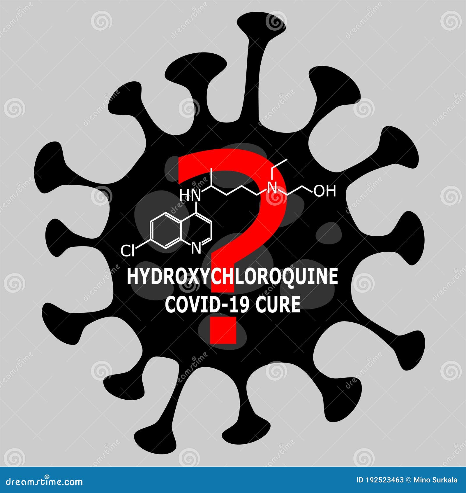 Hydroxychloroquine. Chemical Formula Of HCQ, Molecular Structure. 3D ...