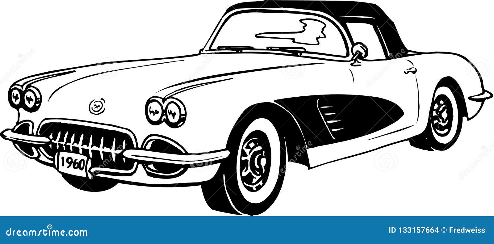1960 Corvette Illustration stock vector. Illustration of classic ...