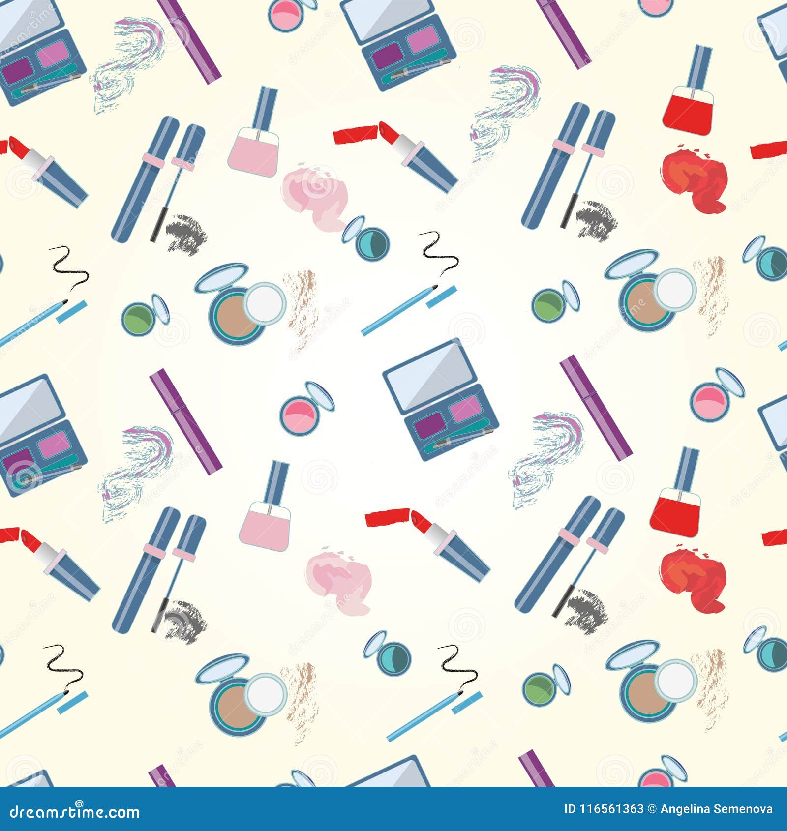 Vector Illustration of Cosmetics Product. Seamless Pattern Stock Vector ...