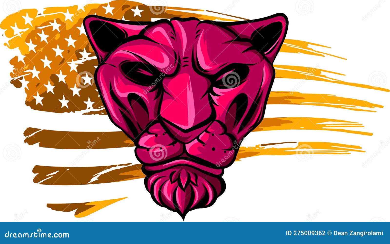 Vector Illustration of Cougar Head Graphic Design on White Background ...