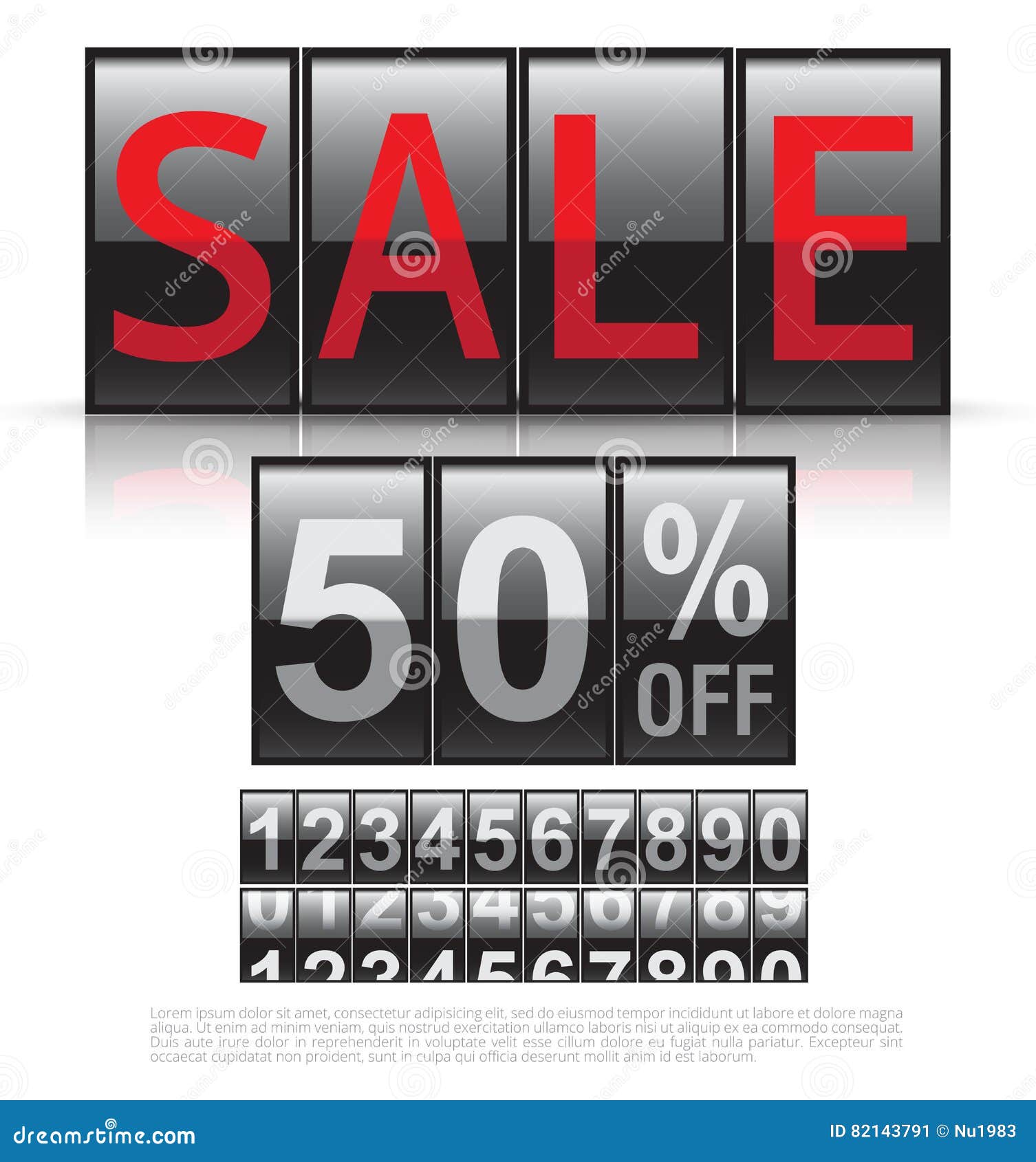 Vector Illustration Countdown Timer Sale Write Sale and 50 Disc Stock ...