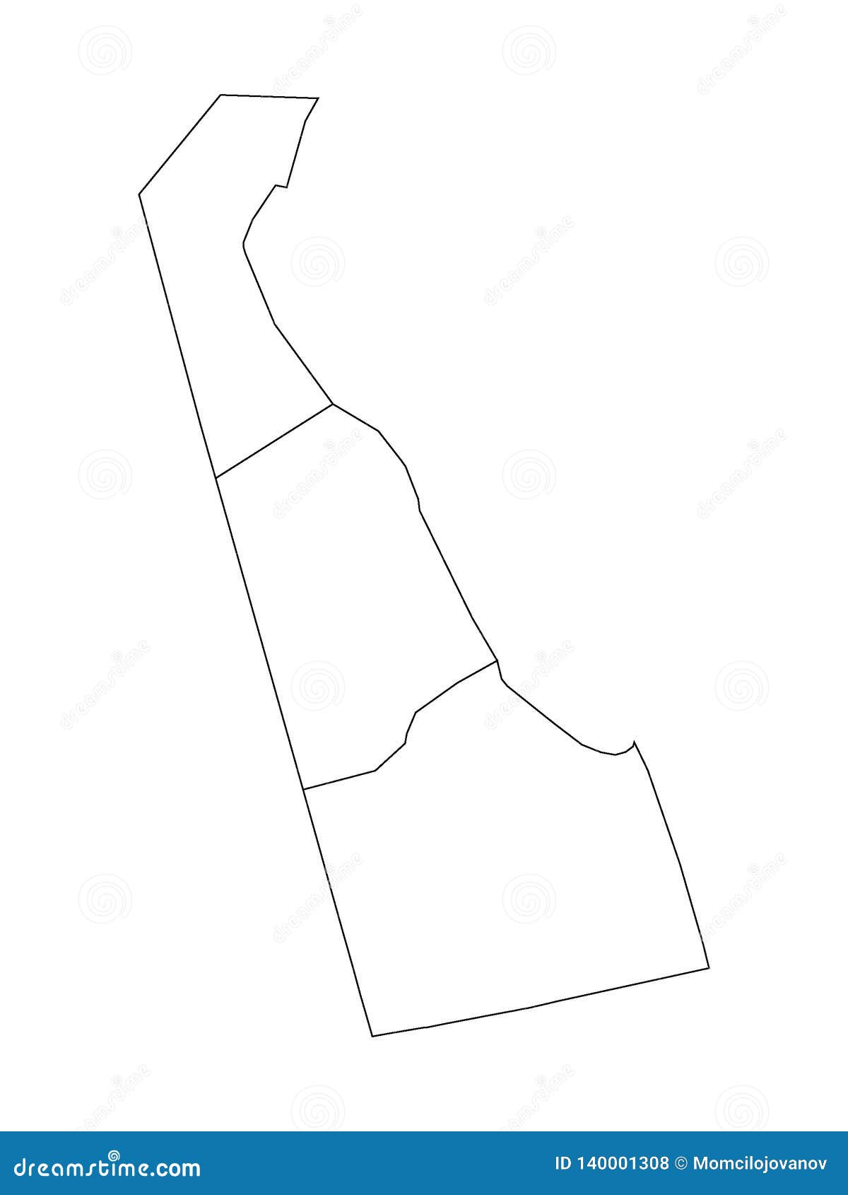 Counties Map of US State of Delaware Stock Vector - Illustration of ...