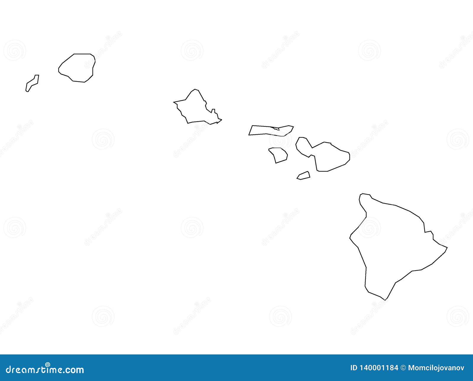Counties Map of US State of Hawaii Stock Vector - Illustration of ...