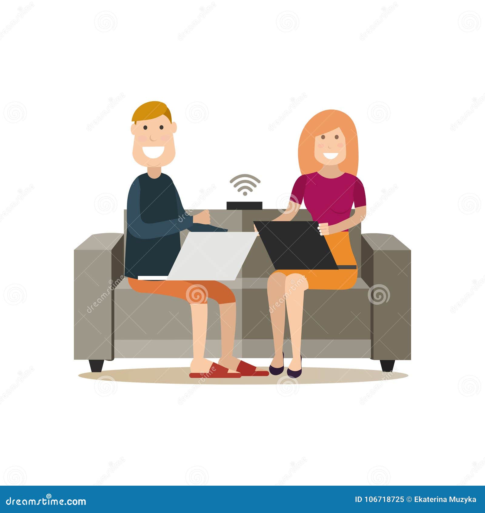 Internet People Flat Vector Illustration Stock Vector - Illustration of ...