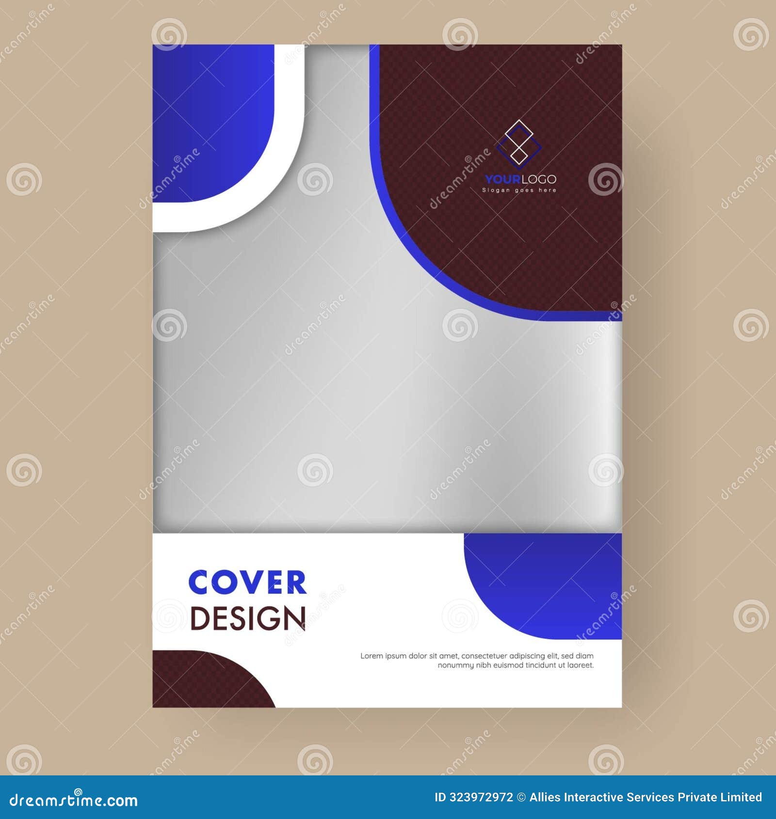 Vector Illustration of Cover Design or Template Layout with Space for ...