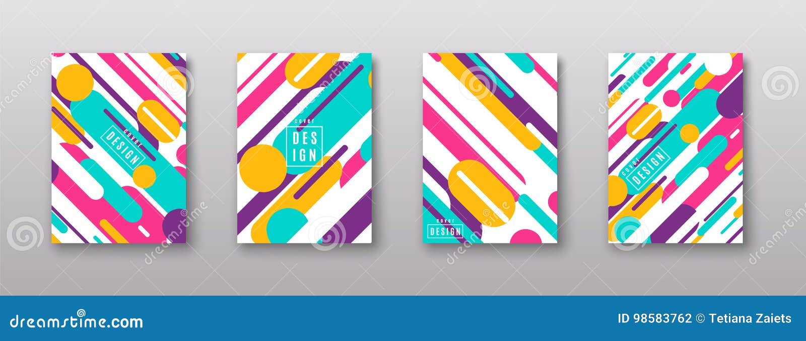 Vector Illustration of Cover Poster Pattern Template Set with Dynamic ...