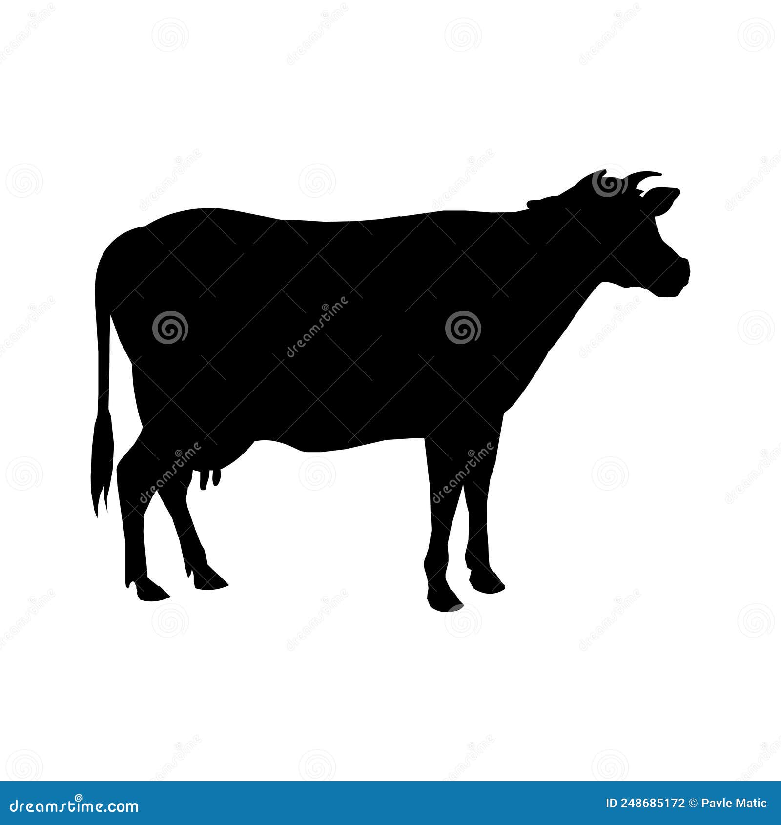 Cow Icon Isolated on Whitea Stock Vector - Illustration of mammal ...