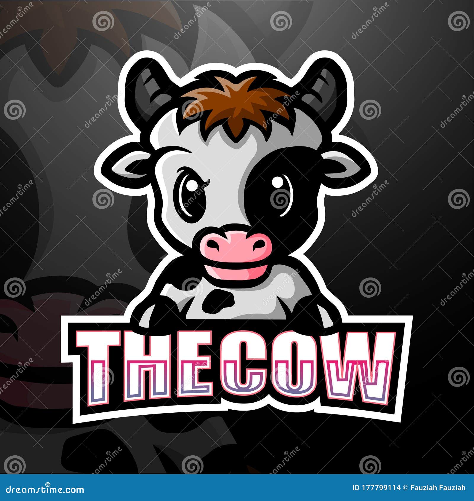 Cow Mascot Esport Logo Design Stock Vector - Illustration of angry ...