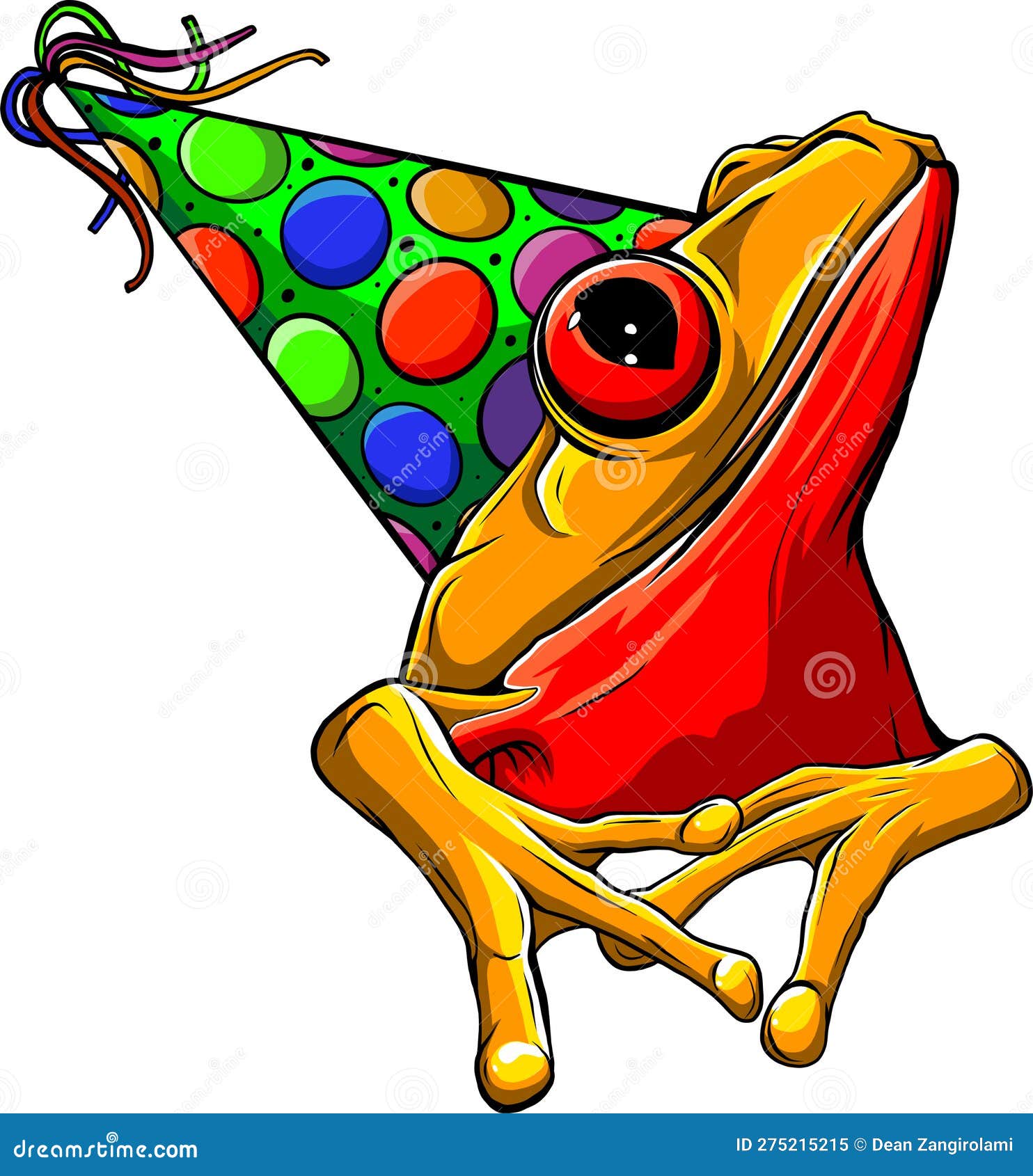 Vector Illustration of Crazy Frog Party Cartoon on White Background ...