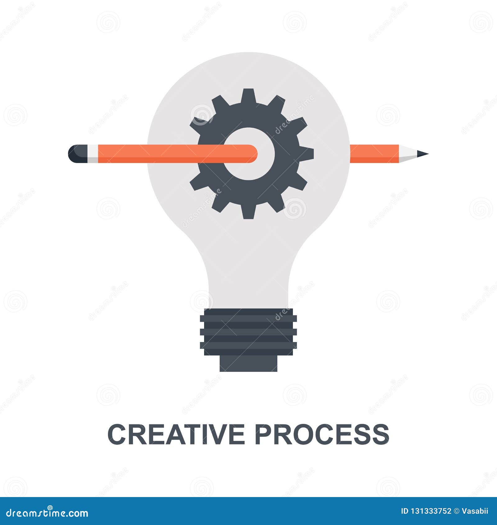 Creative Process Icon Concept Stock Vector - Illustration of light, process: 131333752