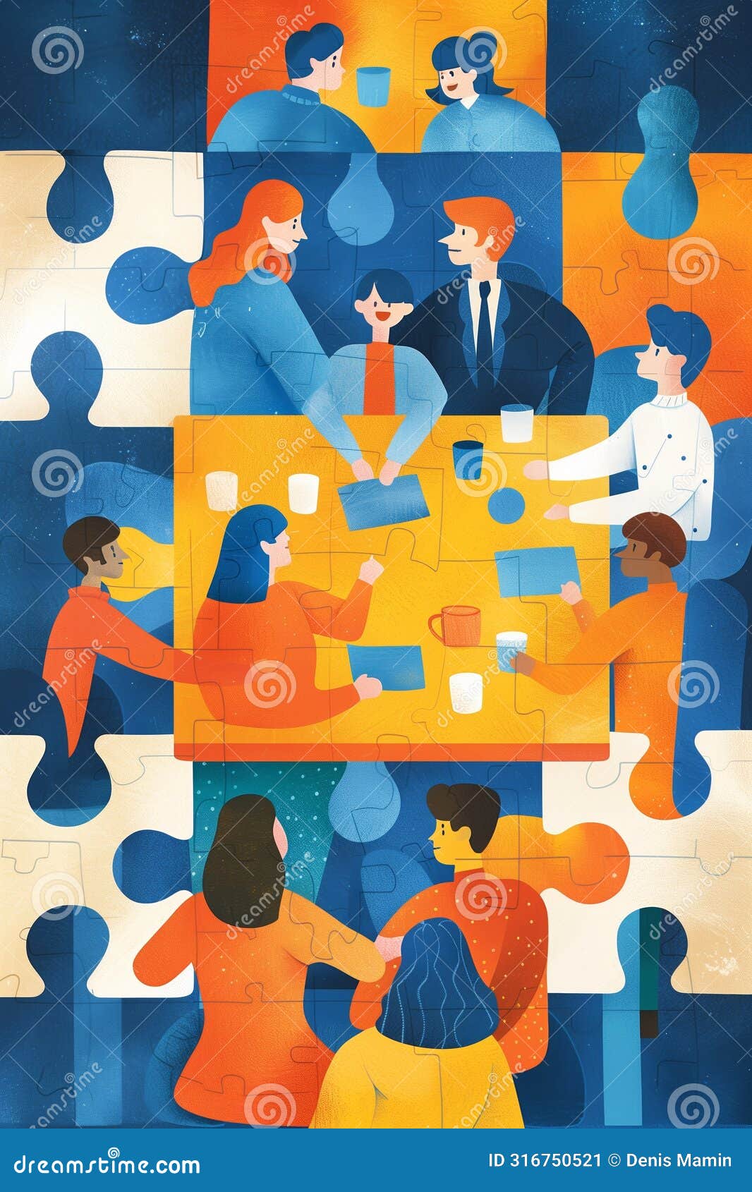 Creative Teamwork Dynamics, AI Generated Stock Illustration ...