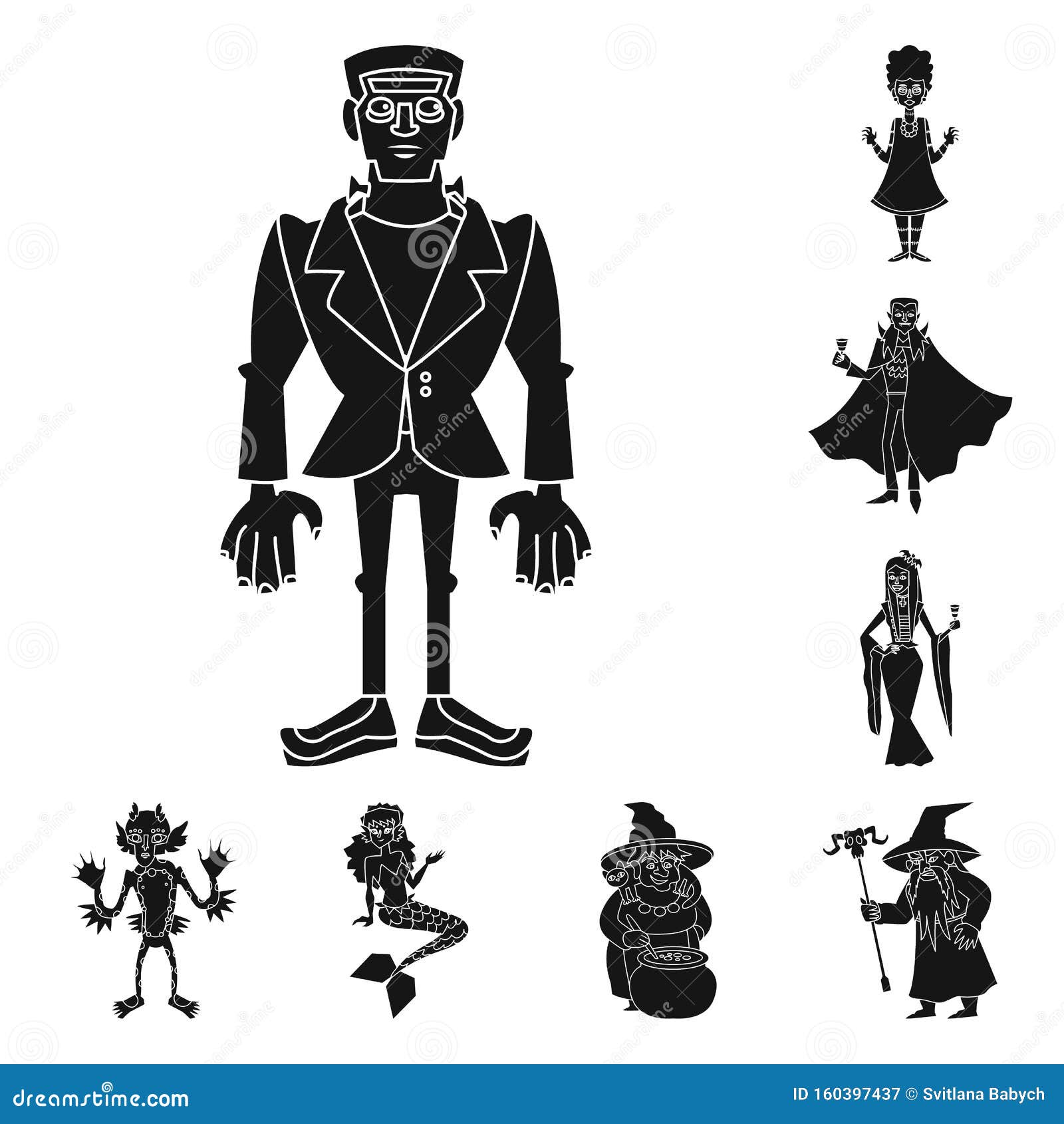 Vector Design of Creature and Devilry Symbol. Collection of Creature ...