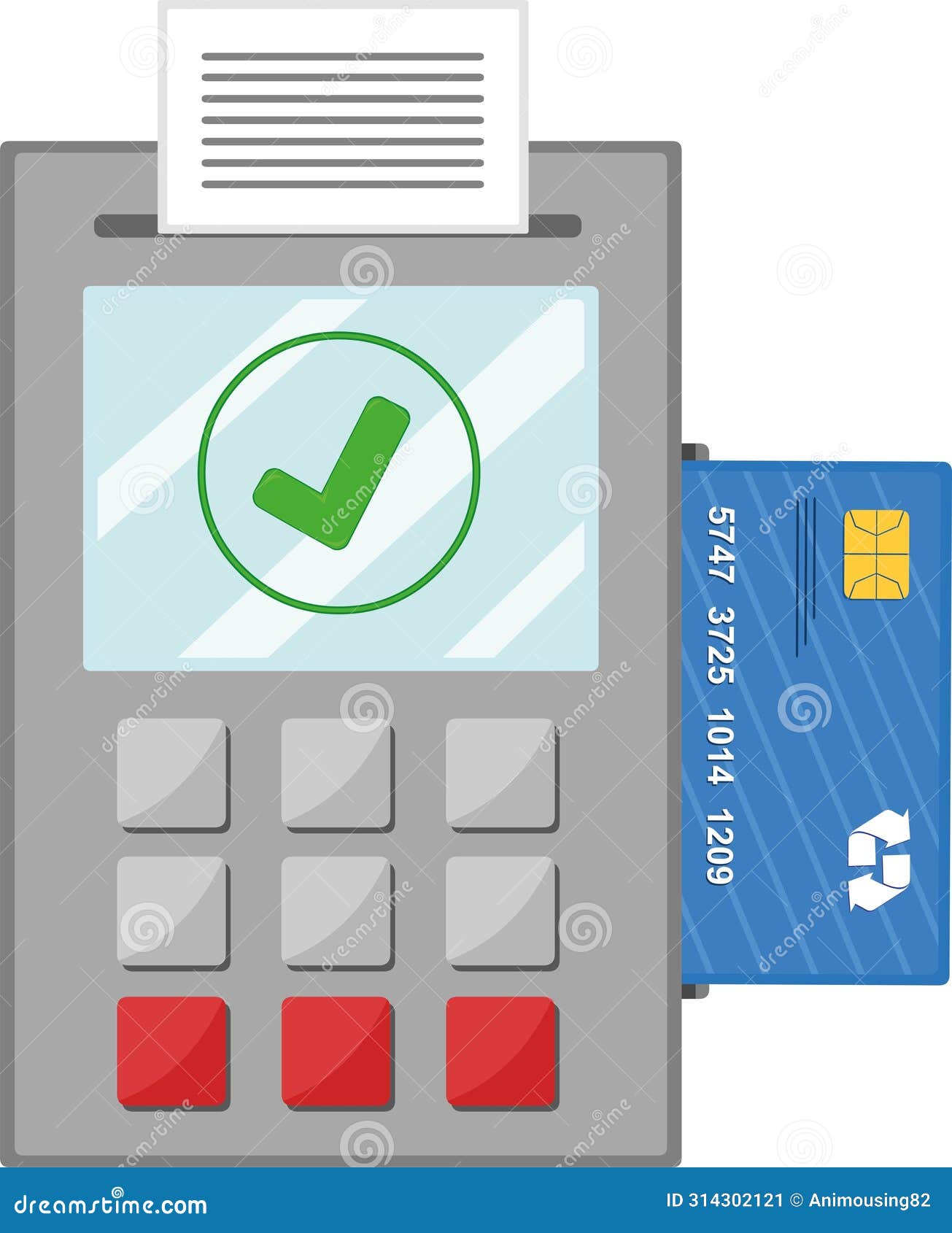 Vector Illustration Credit or Debit Card Pay Pos Terminal Machine Stock ...