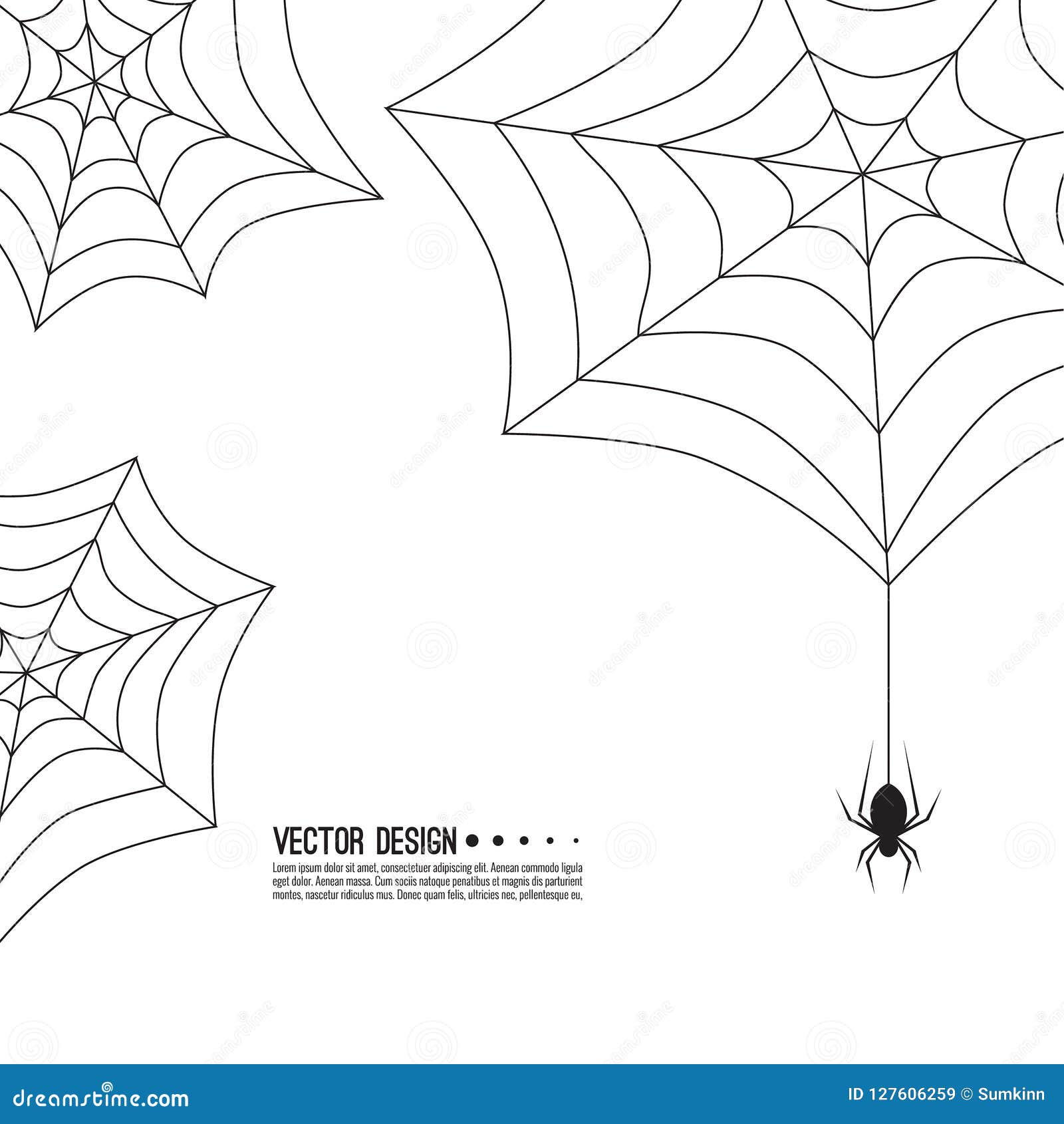 Creepy spider web. stock vector. Illustration of border - 127606259