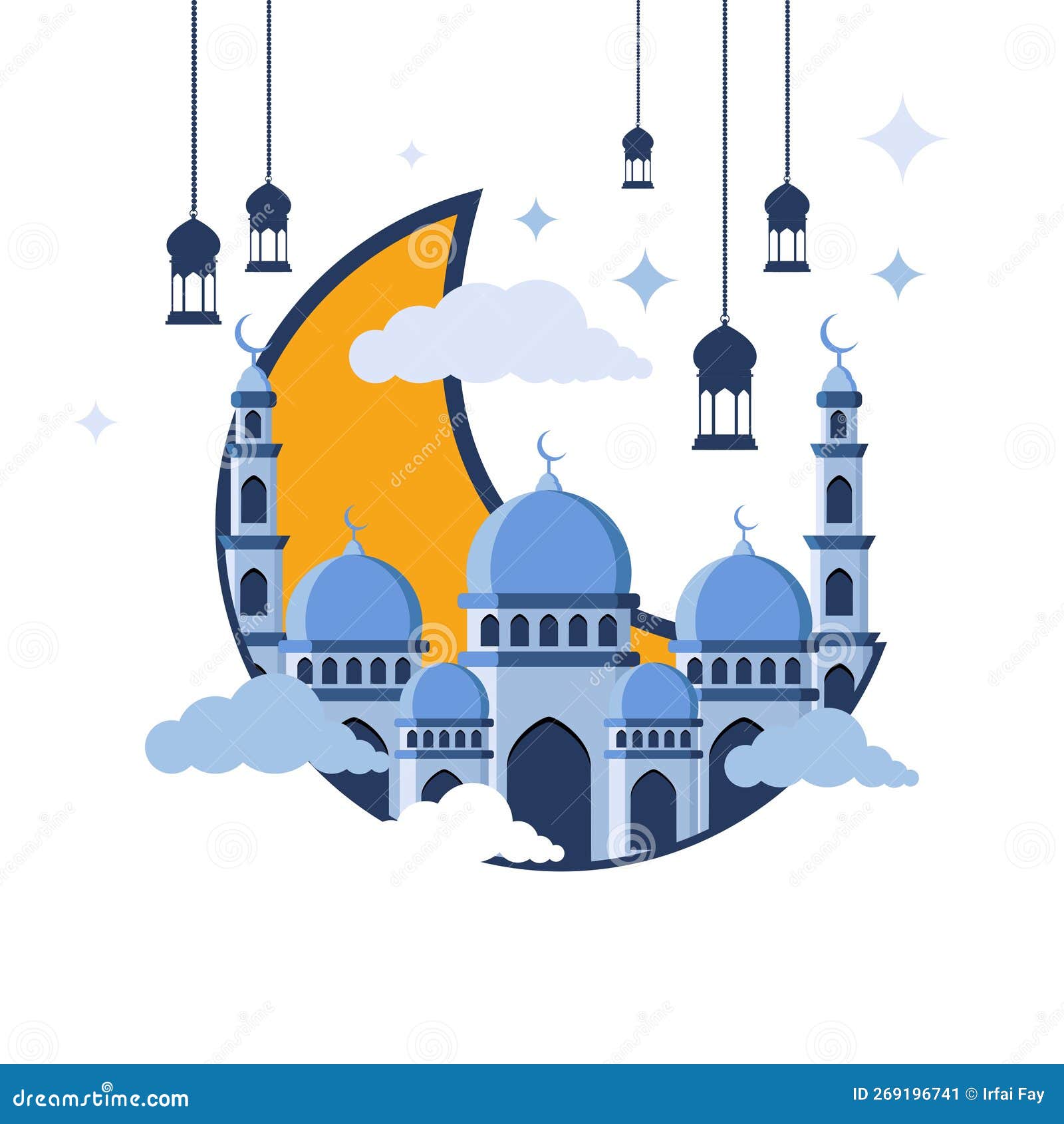 Ramadan crescent moon stock illustration. Illustration of crescent ...