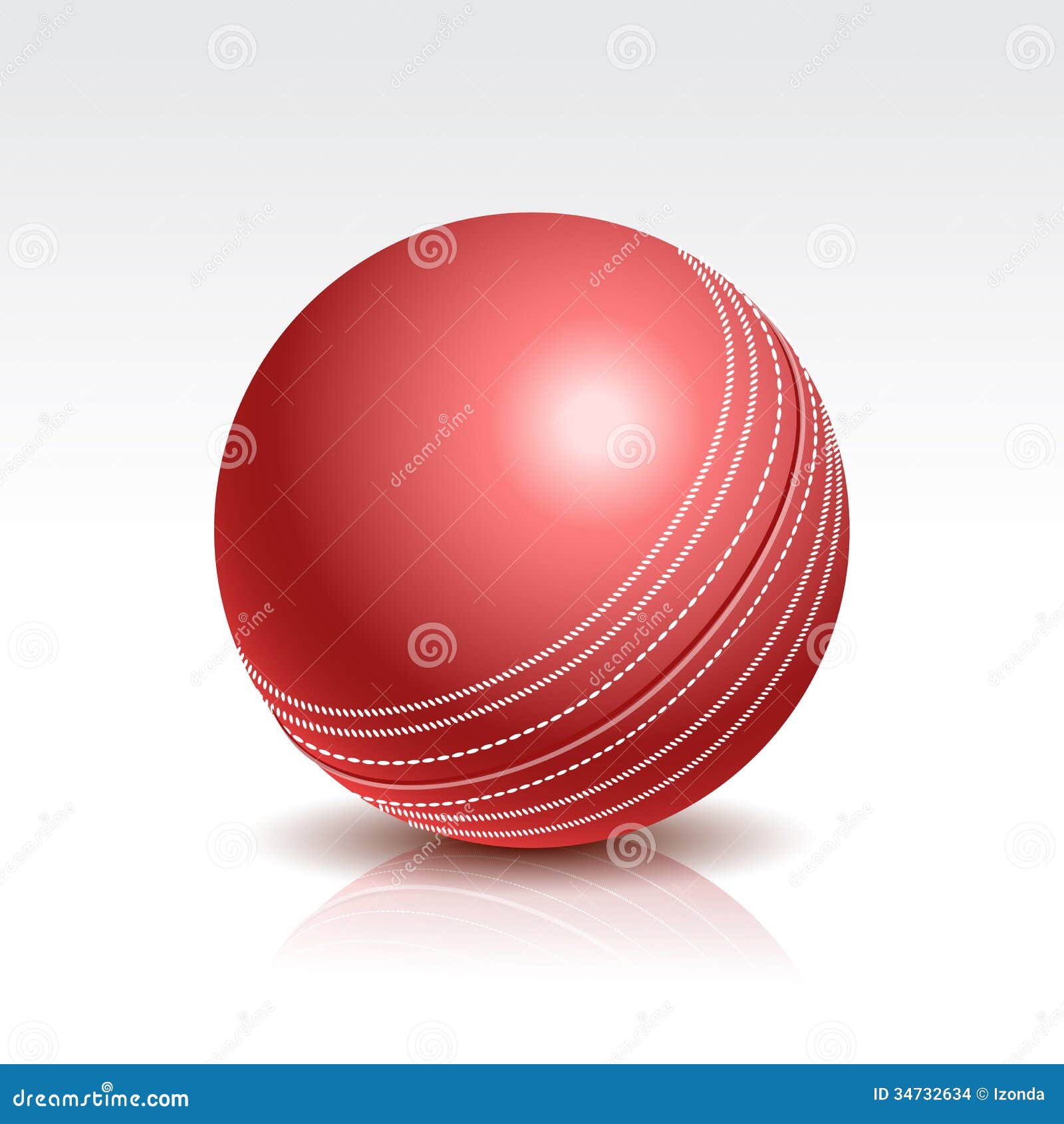 Vector Illustration of a Cricket Ball Stock Vector - Illustration of ...