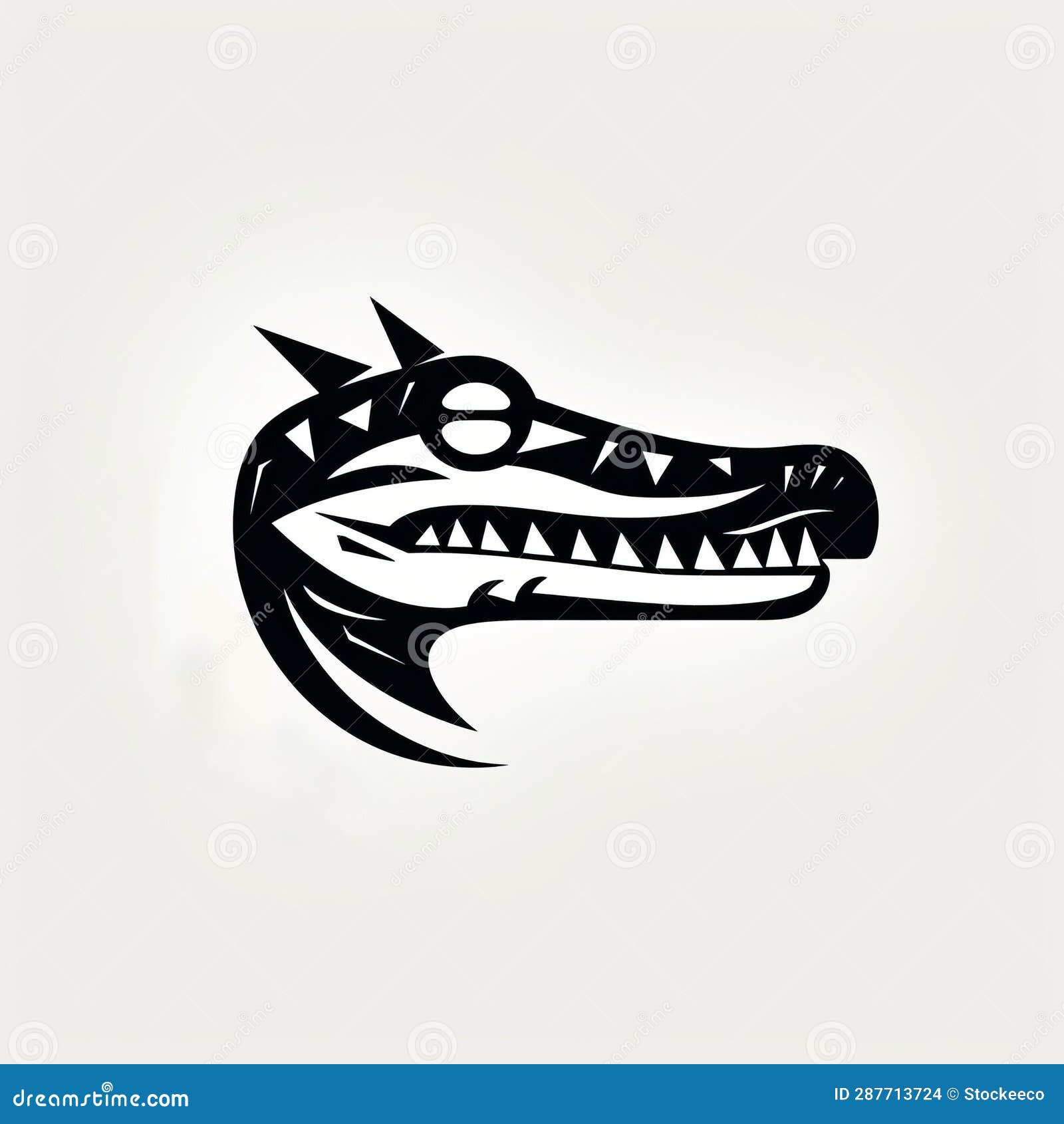 Dynamic Crocodile Symbol Design with Tribal Alligator Illustration ...