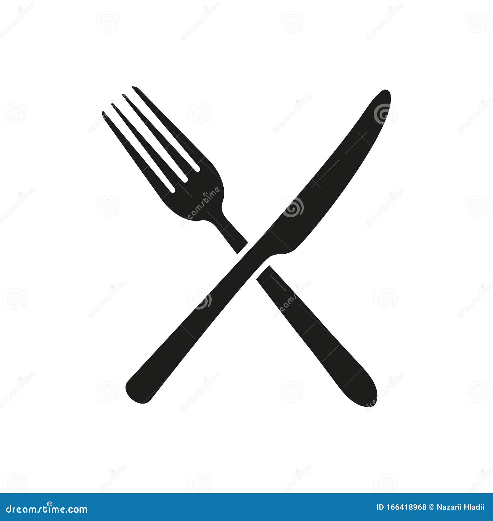 Vector Illustration of Crossed Fork and Knife Icon. Isolated. Stock ... Vector Illustration of Crossed Fork and Knife Icon. Isolated. Stock ...
