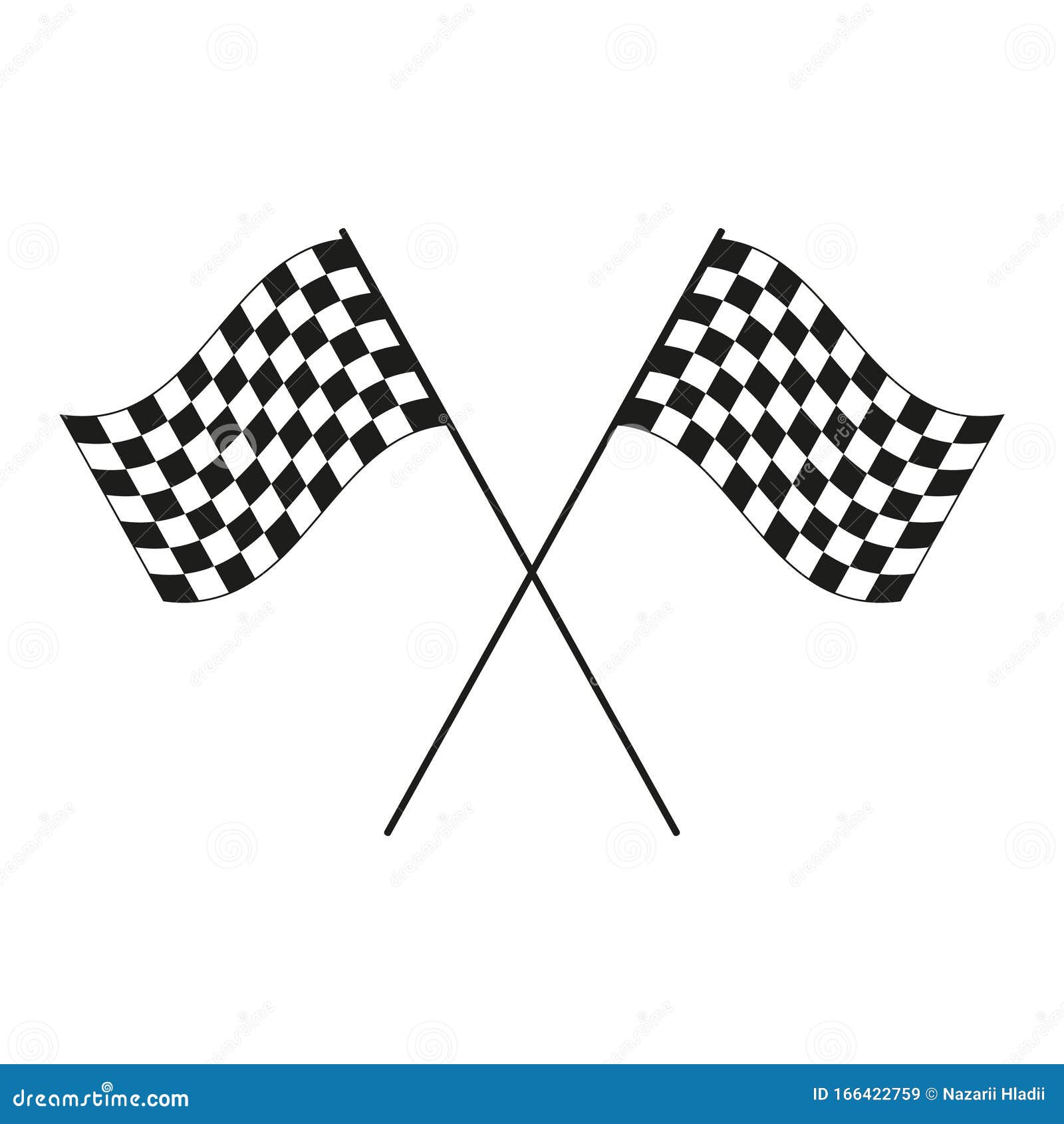 Vector Illustration of Crossed Racing Flag. Isolated. Stock Vector ...
