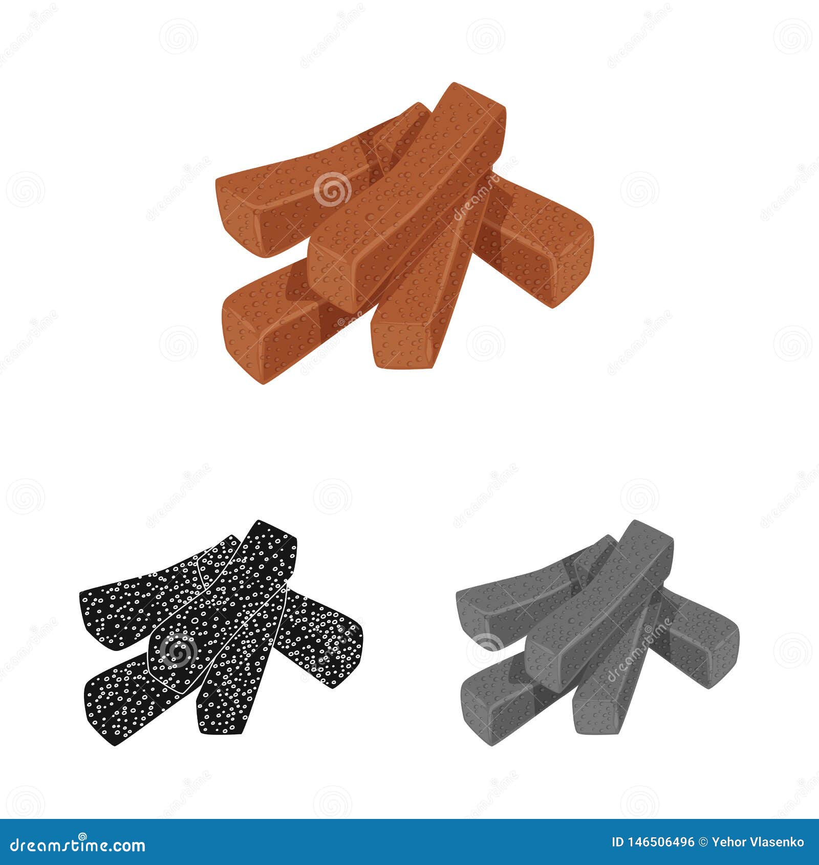 Vector Illustration of Croutons and Bread Logo. Set of Croutons and ...