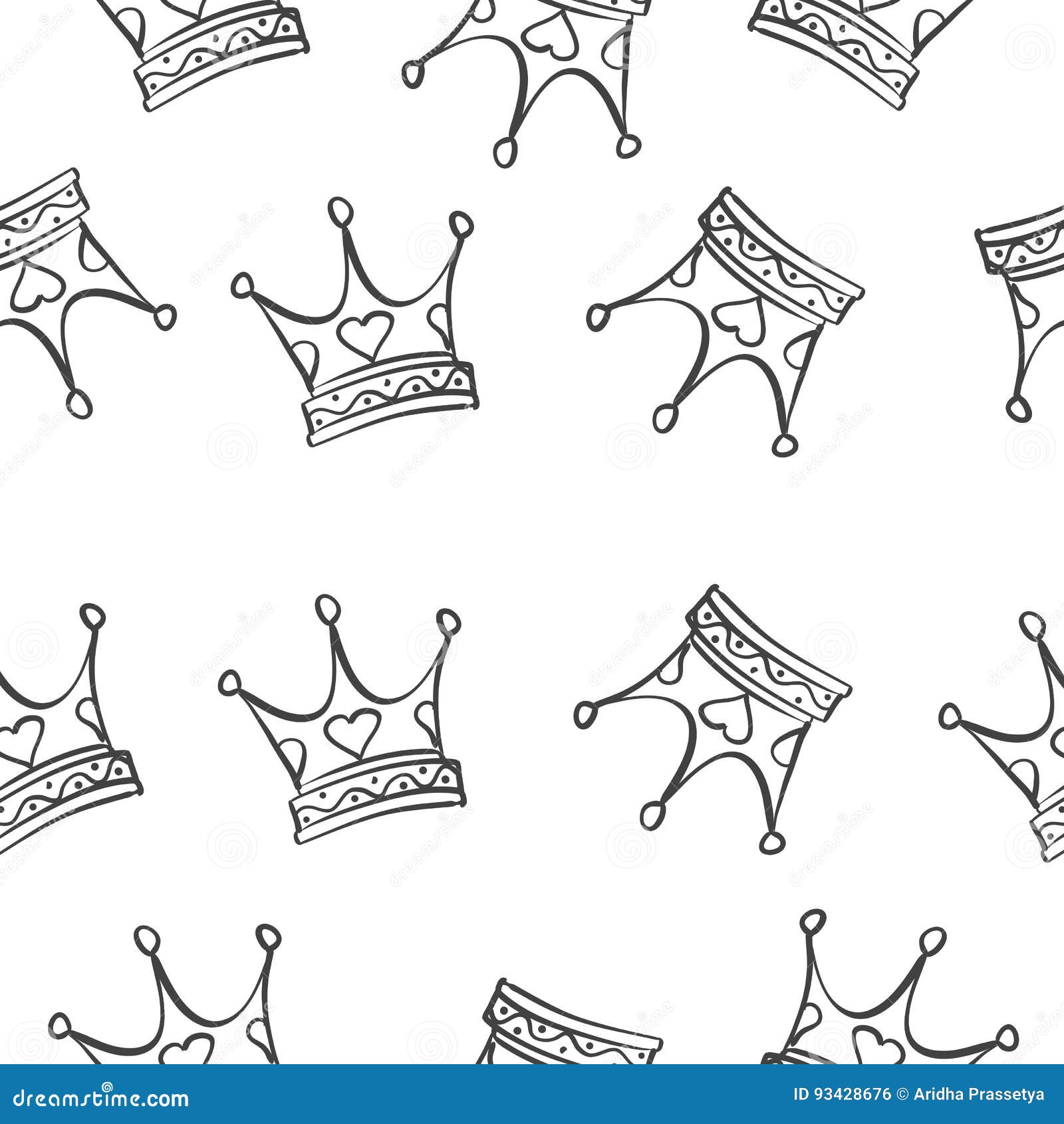 Vector Illustration Crown Pattern Style Stock Vector - Illustration of ...