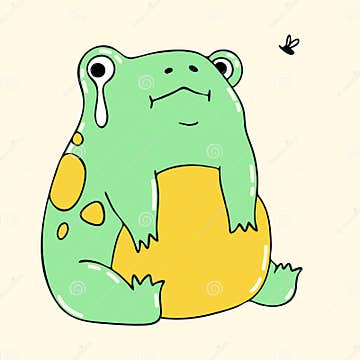 Vector Illustration of a Crying Frog. Cartoon Character Stock Vector ...