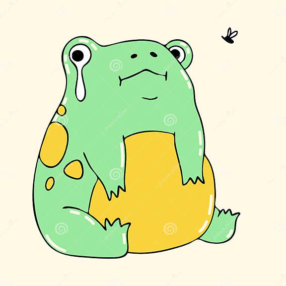 Vector Illustration of a Crying Frog. Cartoon Character Stock Vector ...