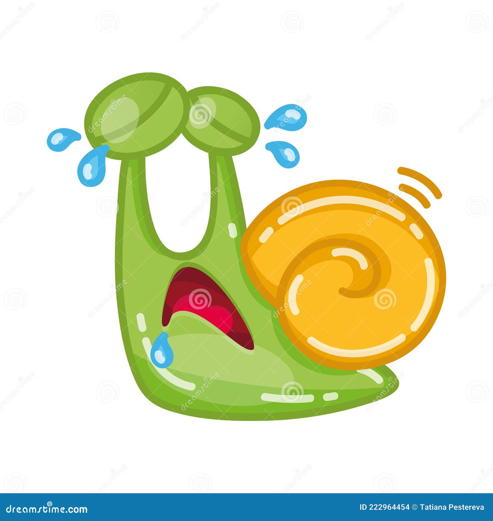 Sad Crying Snail, Vector Sticker | CartoonDealer.com #219696902