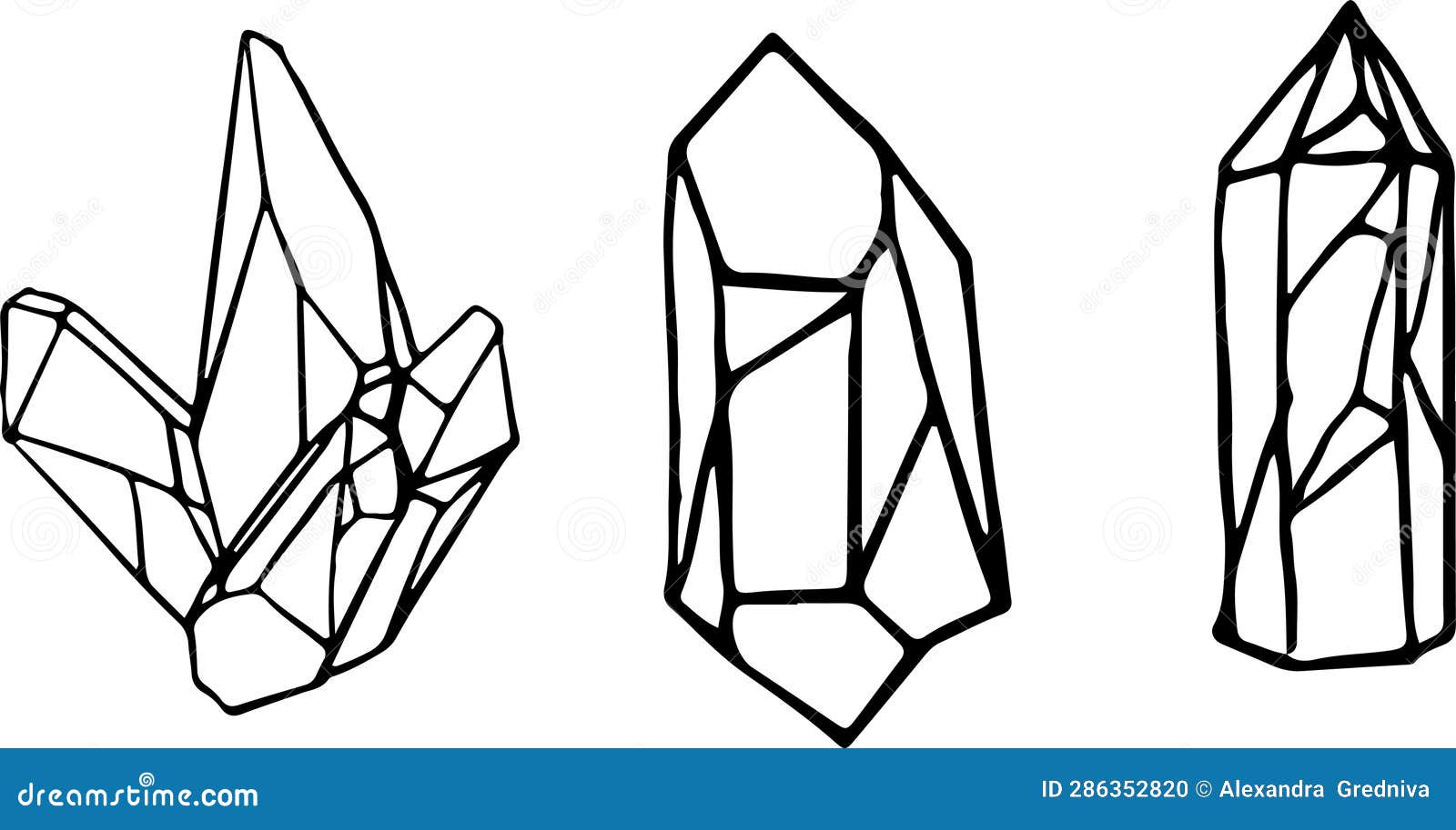 Vector Illustration of Crystals. Crystal Line Art Vector. Vector of ...