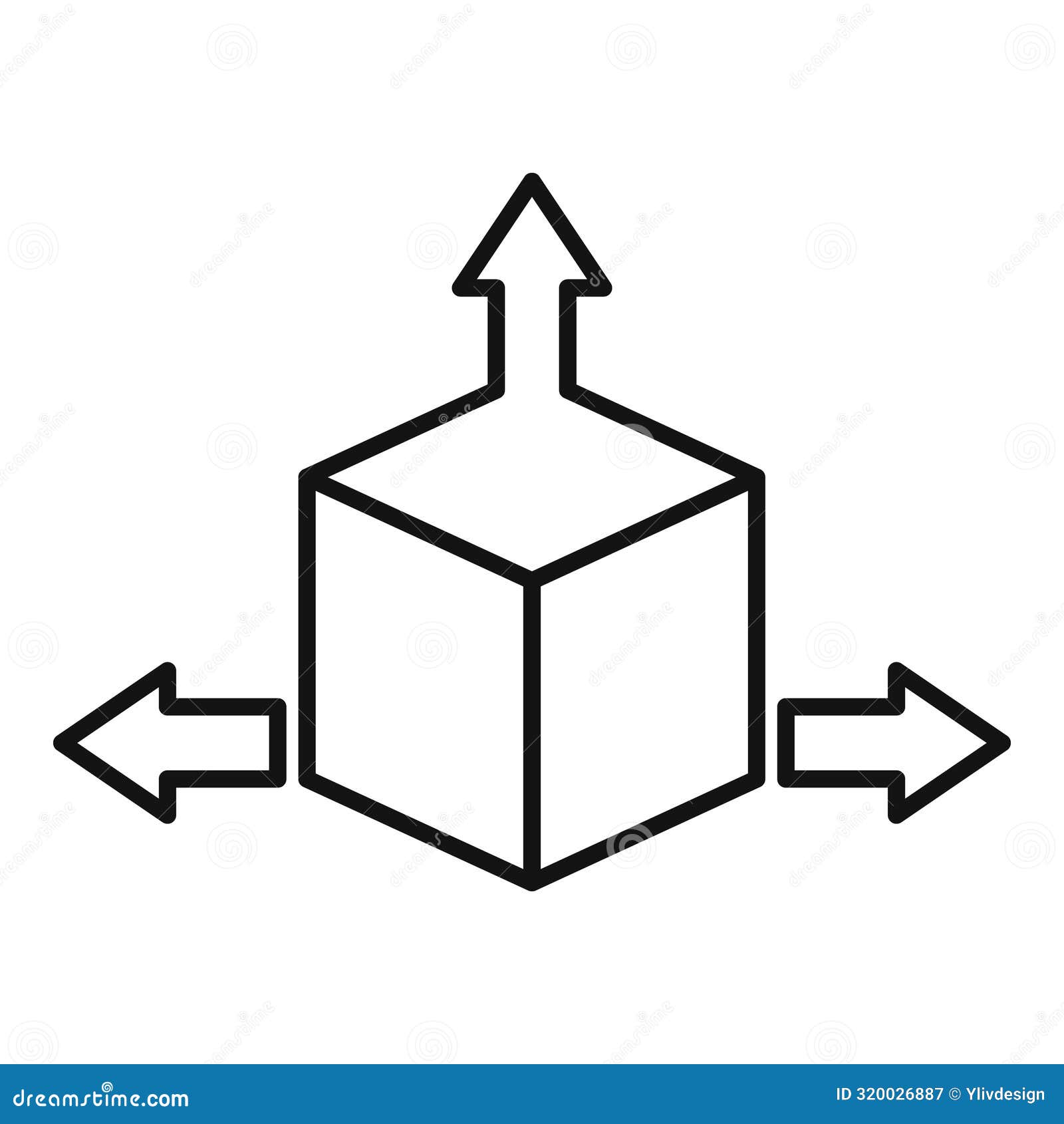 3d Cube with Directional Arrows Concept Stock Illustration ...