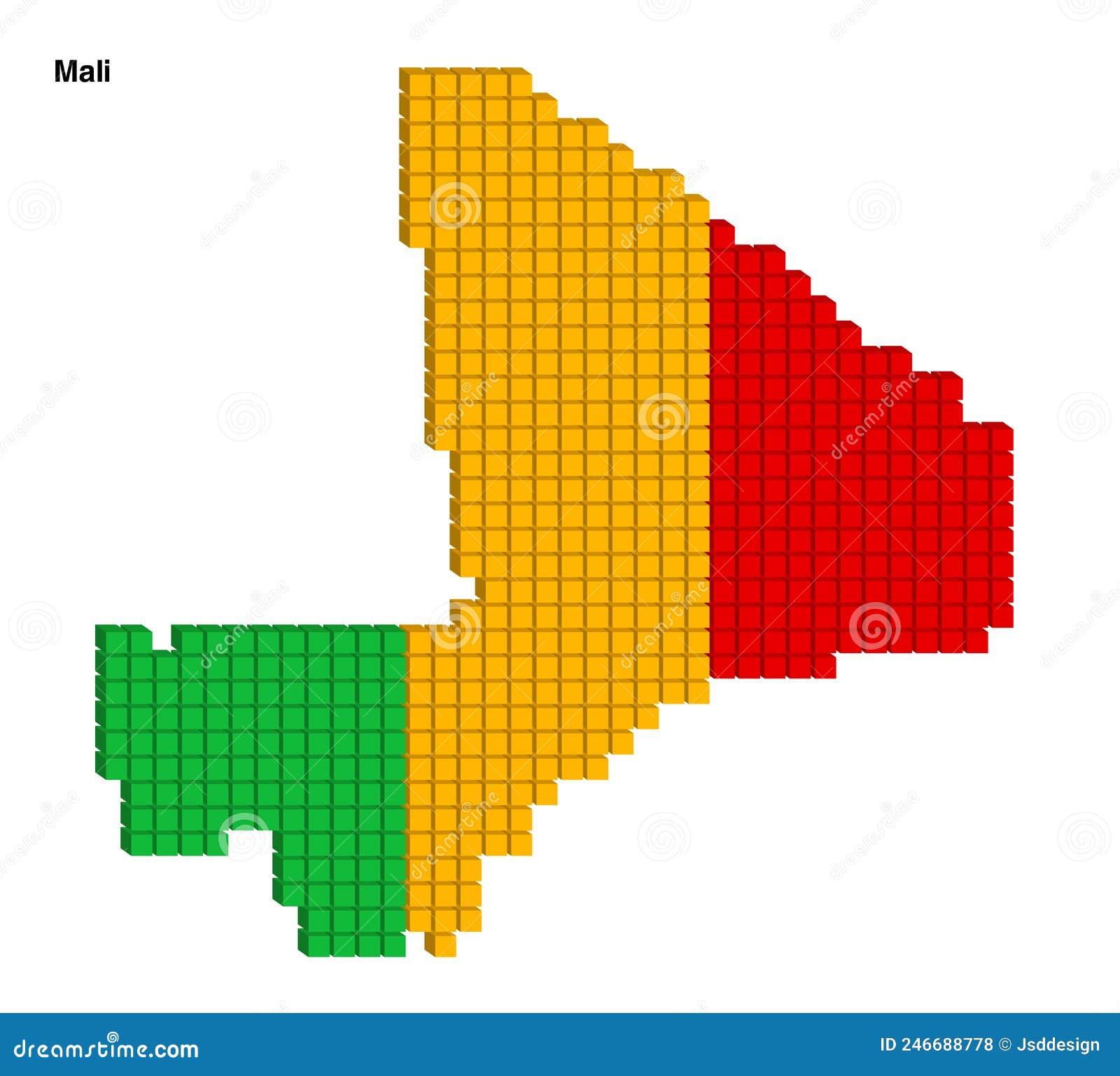 Vector Illustration Cubes Geographical Map of Mali Stock Vector ...