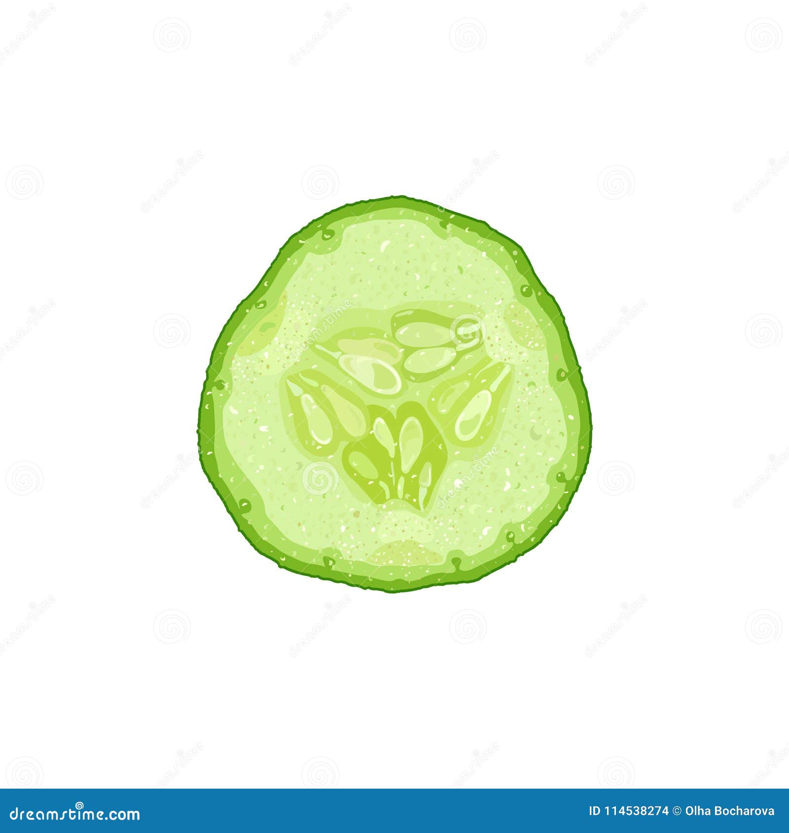 Vector Illustration Of Cucumber Slice Stock Vector Illustration Of