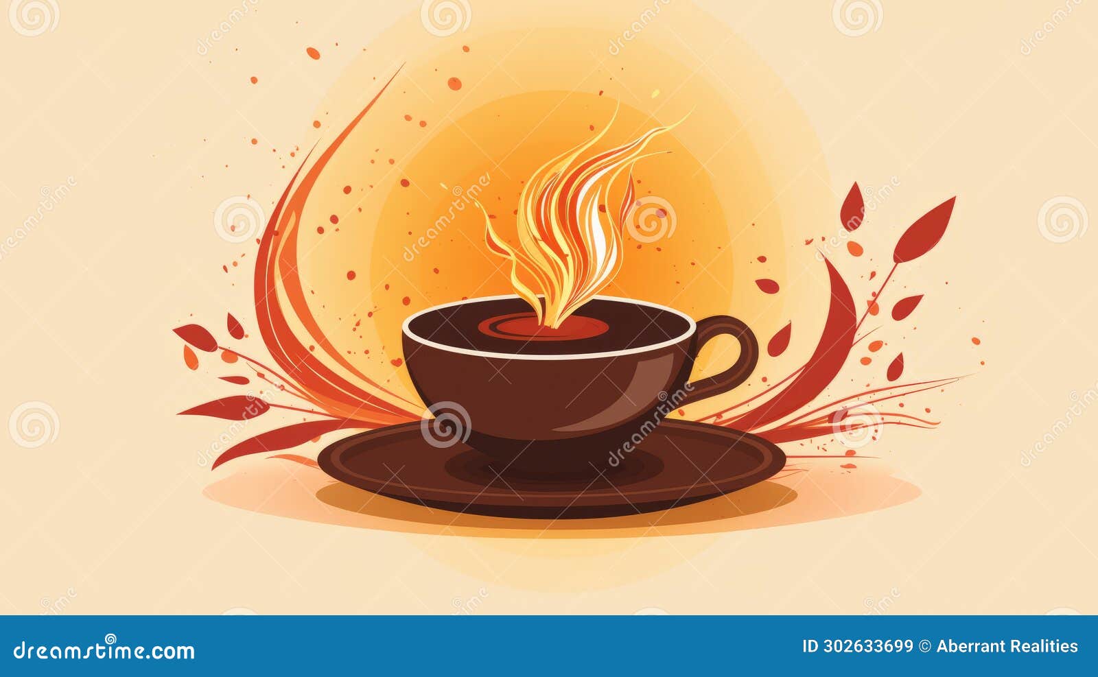 Vector Illustration of a Cup of Coffee with Fire Stock Illustration ...
