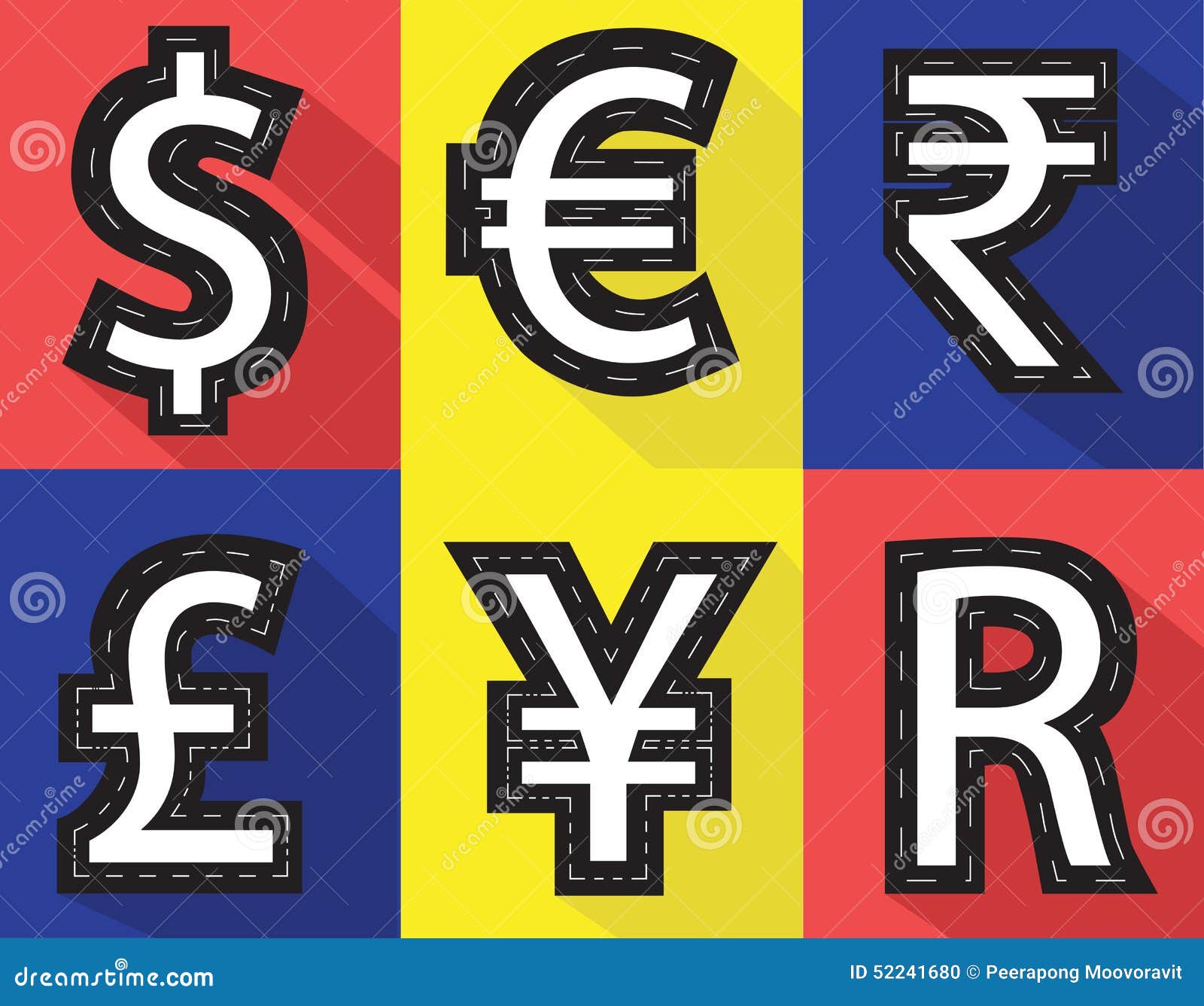 Vector Illustration Currency Money Dollar Pound Euro Concept Stock ...