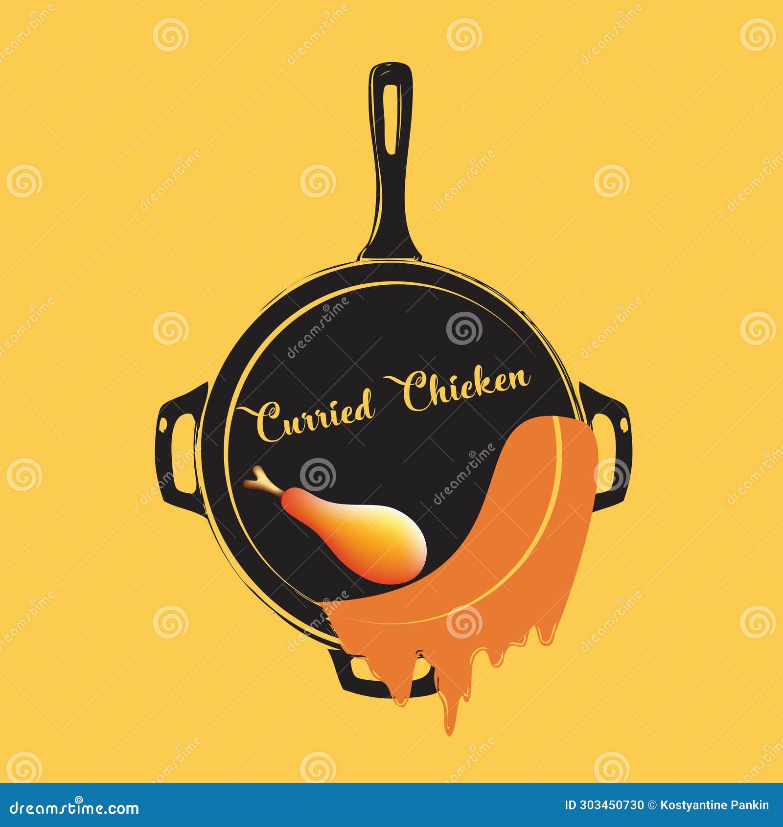 Vector Illustration of Curried Chicken Stock Vector - Illustration of ...