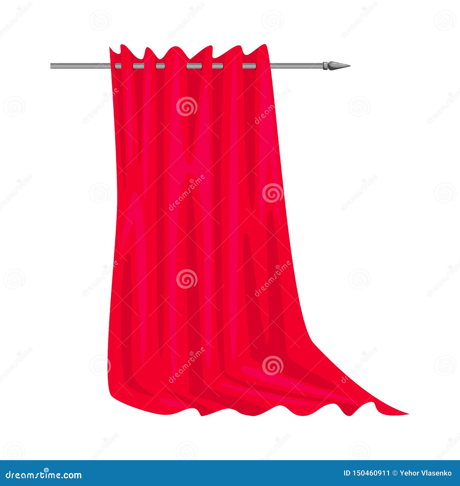 Vector Illustration of Curtain and Silk Symbol. Set of Curtain and ...
