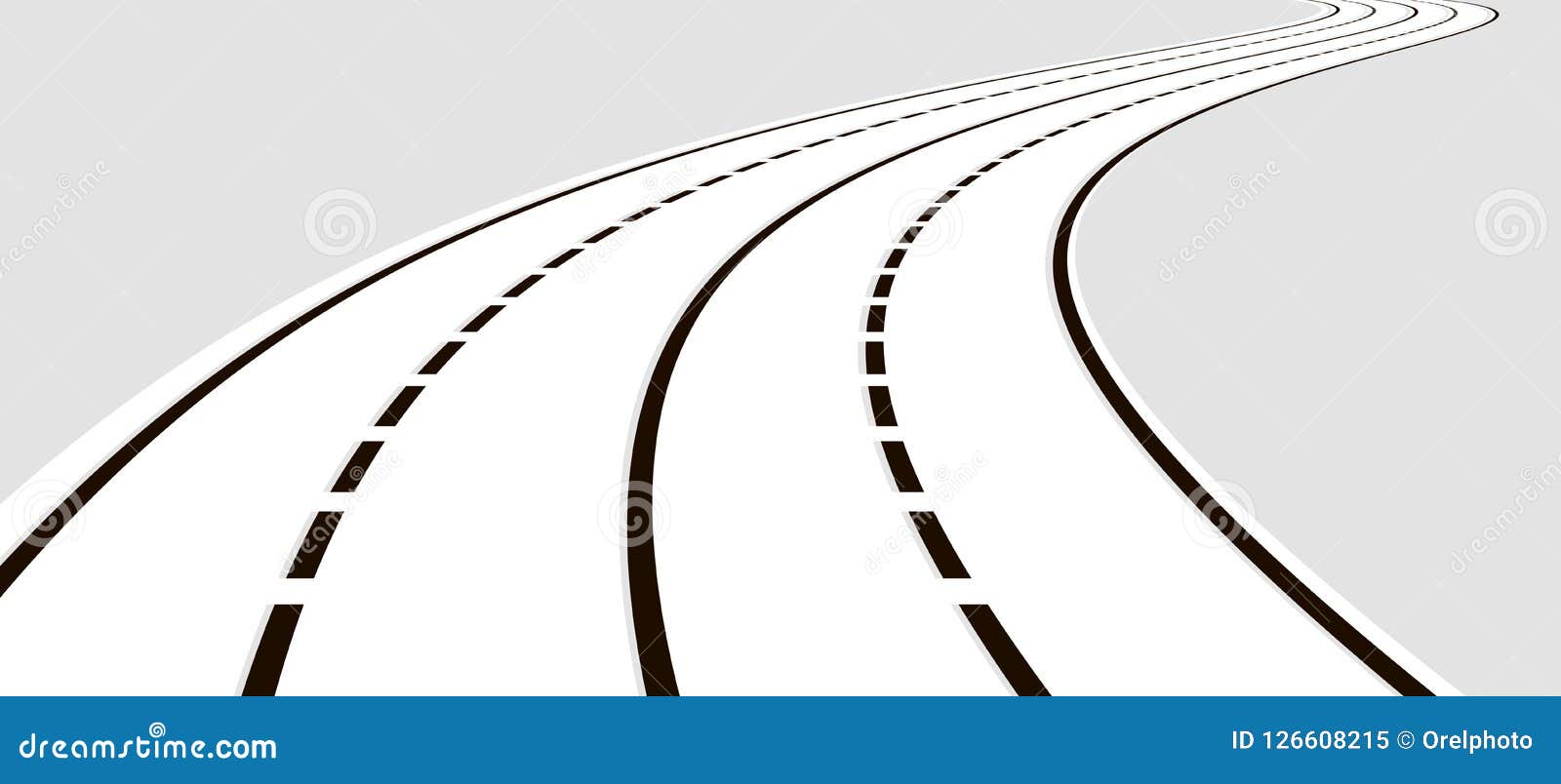 Vector Illustration of Curved Road. Stock Vector - Illustration of ...