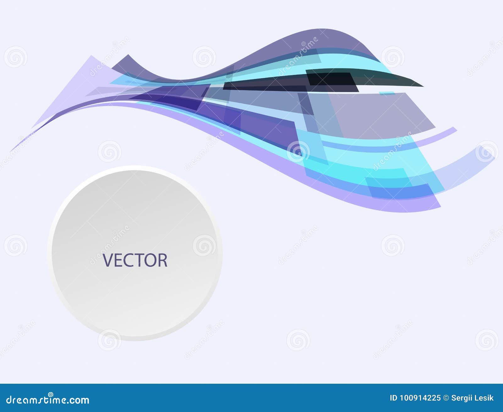 Vector Illustration of Curved Wave Shape Rectangles for Text ...